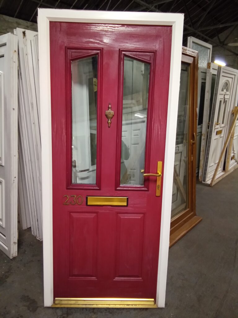 Used Red Composite Front Door 925mm x 2090mm 0529 | Used UPVC Windows ...