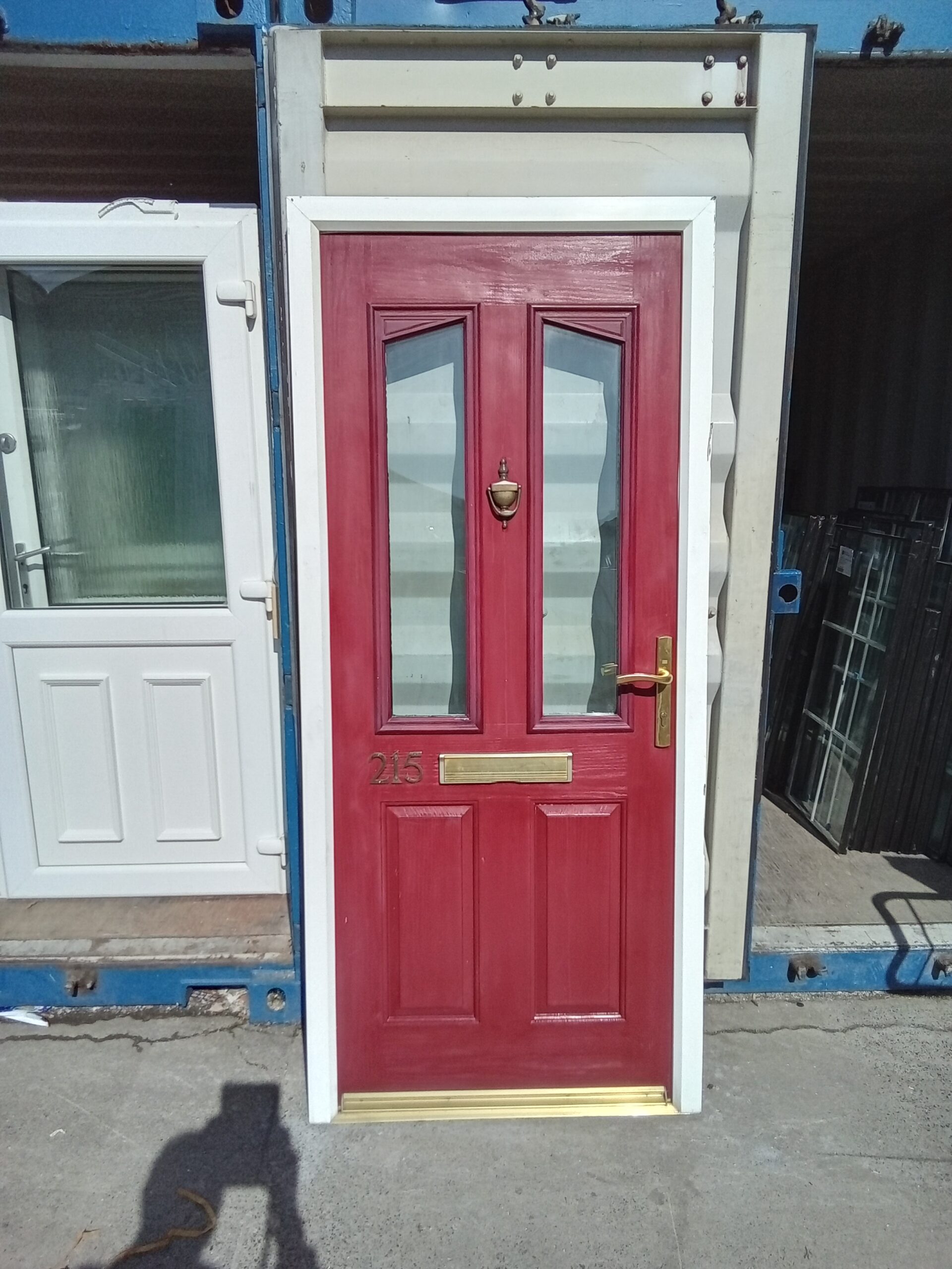 Used red Composite Front door with frame 920mm x 2090mm 0628 | Used ...