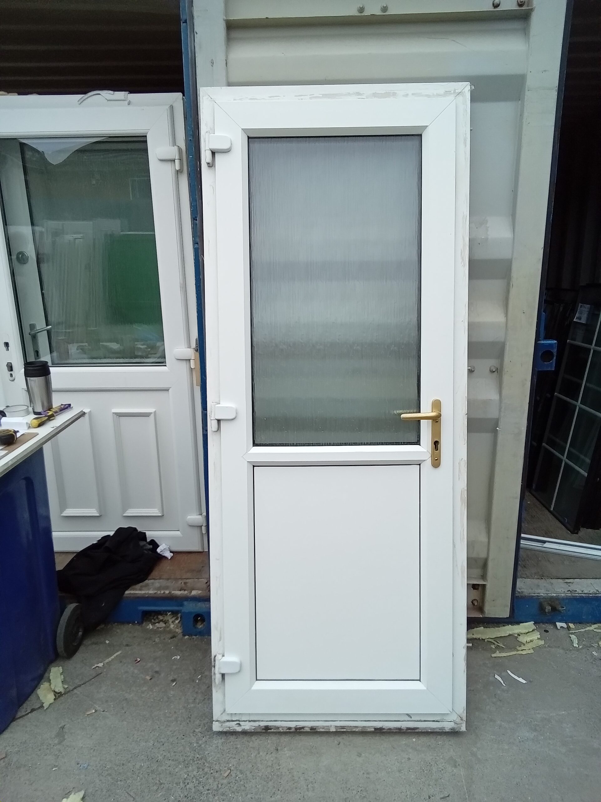 Used White Upvc Back Door And Frame 840mm x 2085mm C6D22 | Used UPVC ...