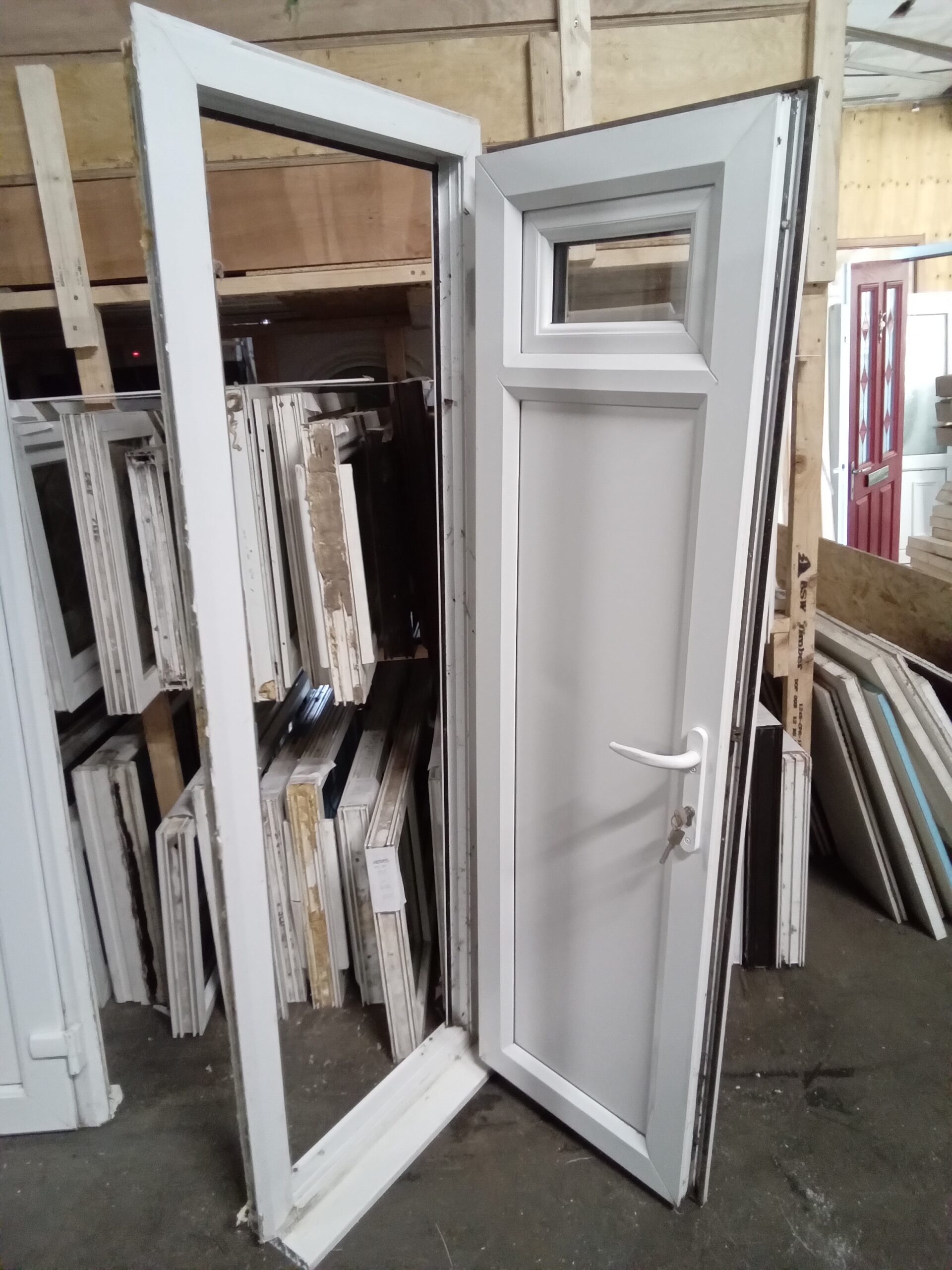 Used White Upvc Kennel door 650mm x 1875mm DK2 | Used UPVC Windows & Doors