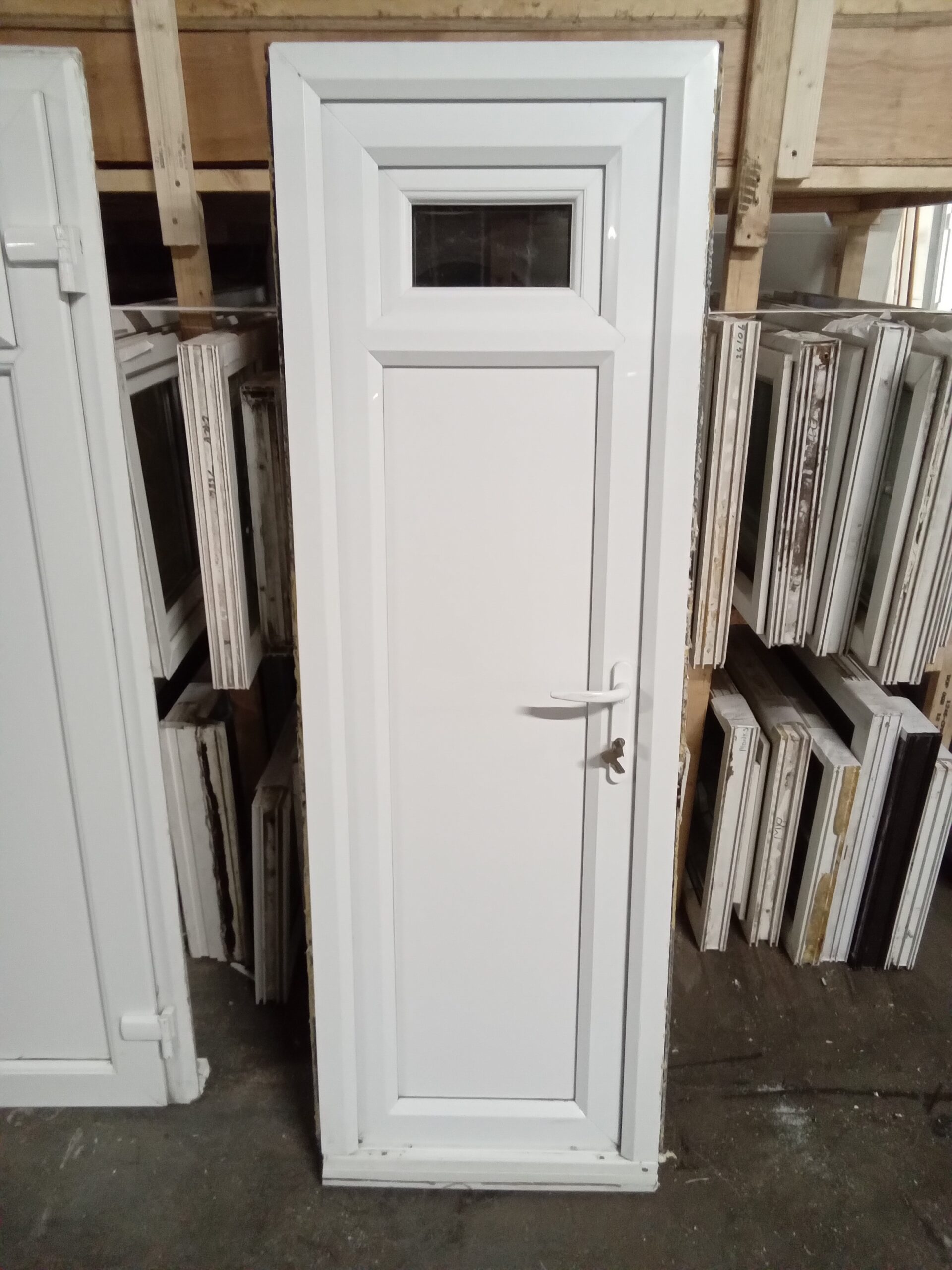Used White Upvc Kennel door 650mm x 1875mm DK2 | Used UPVC Windows & Doors