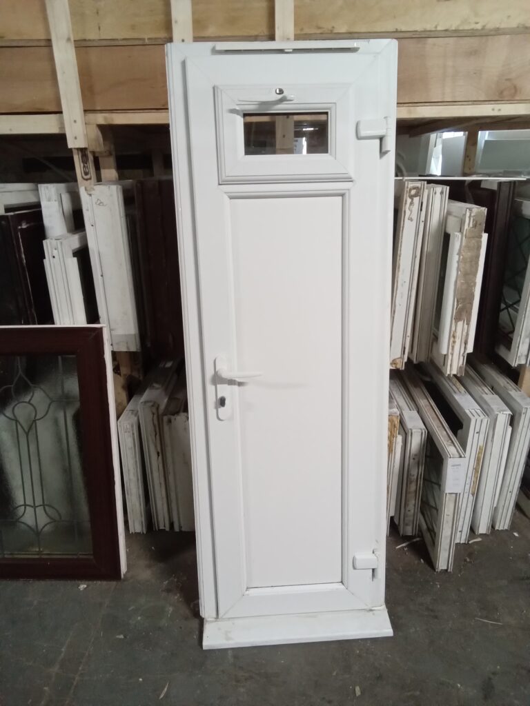 Used White Upvc Kennel door 650mm x 1890mm DK6 | Used UPVC Windows & Doors