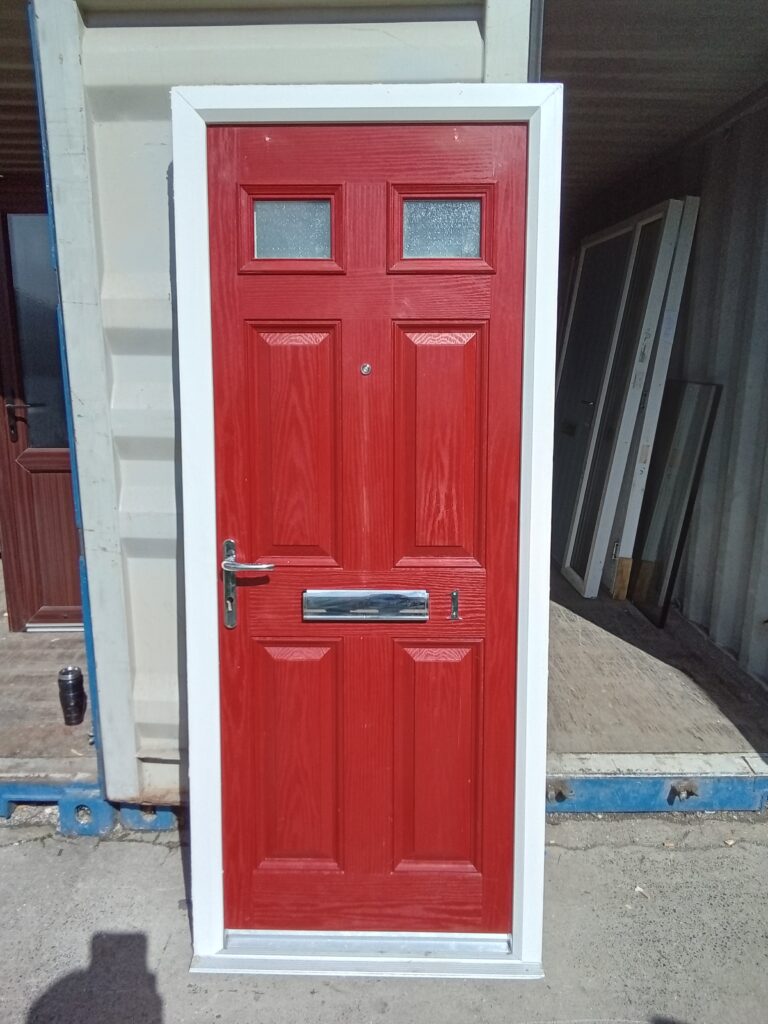 Used Red Composite Front Fire Door 865mm x 2080mm C3D07 | Used UPVC ...