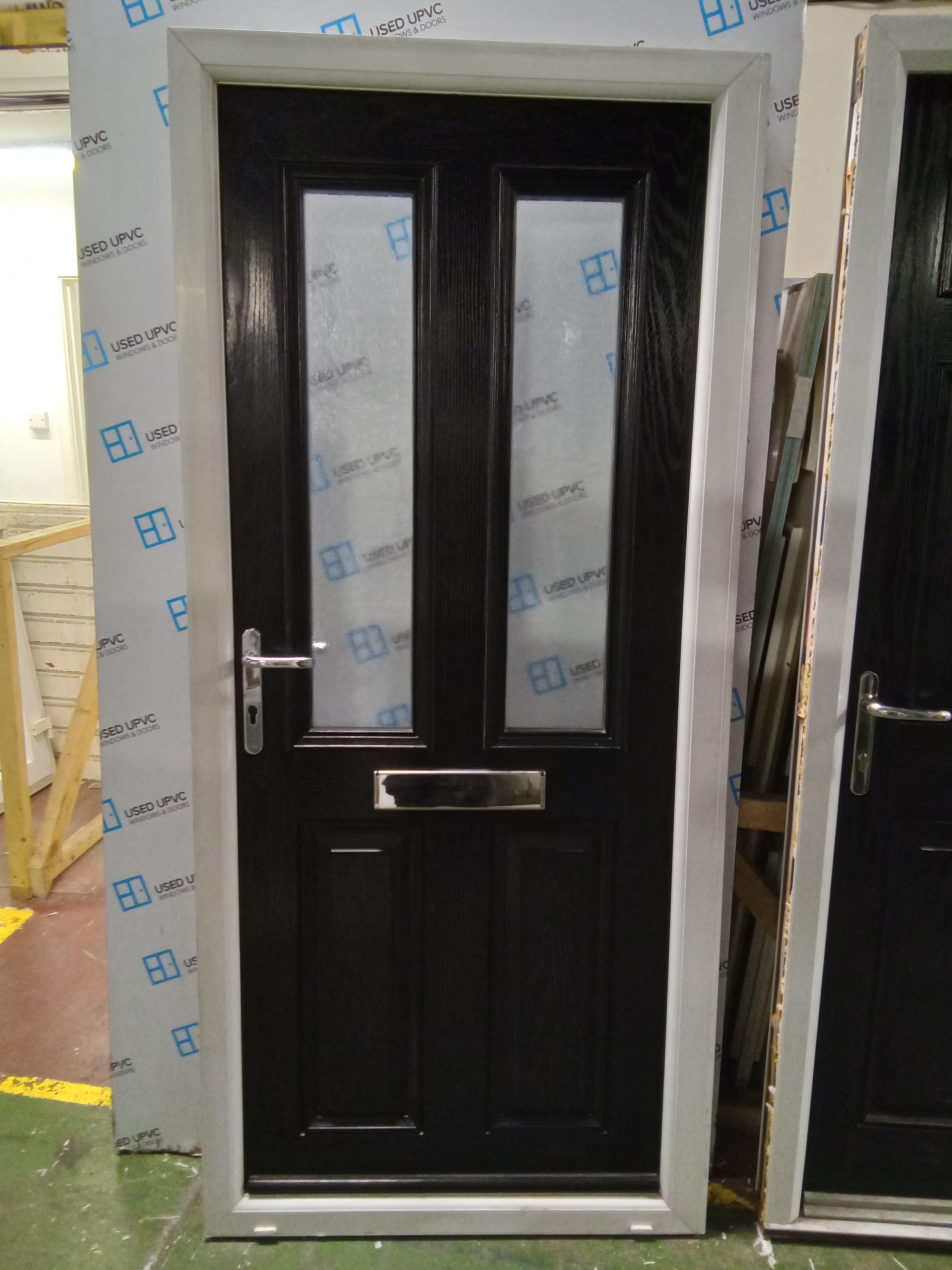 Used Black composite front door 930mm x 2040mm 0383 | Used UPVC Windows ...