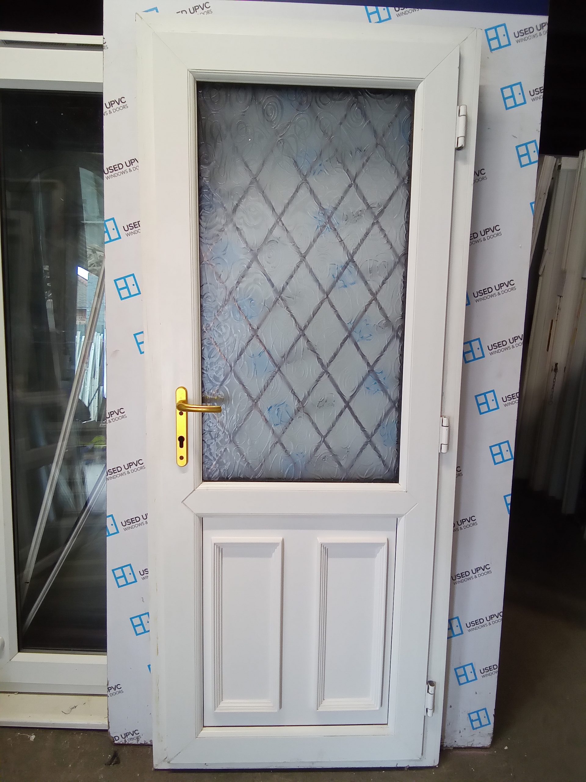 Used Woodgrain Upvc Back Door 865mm x 2080mm (850mm reduced) 0254 ...