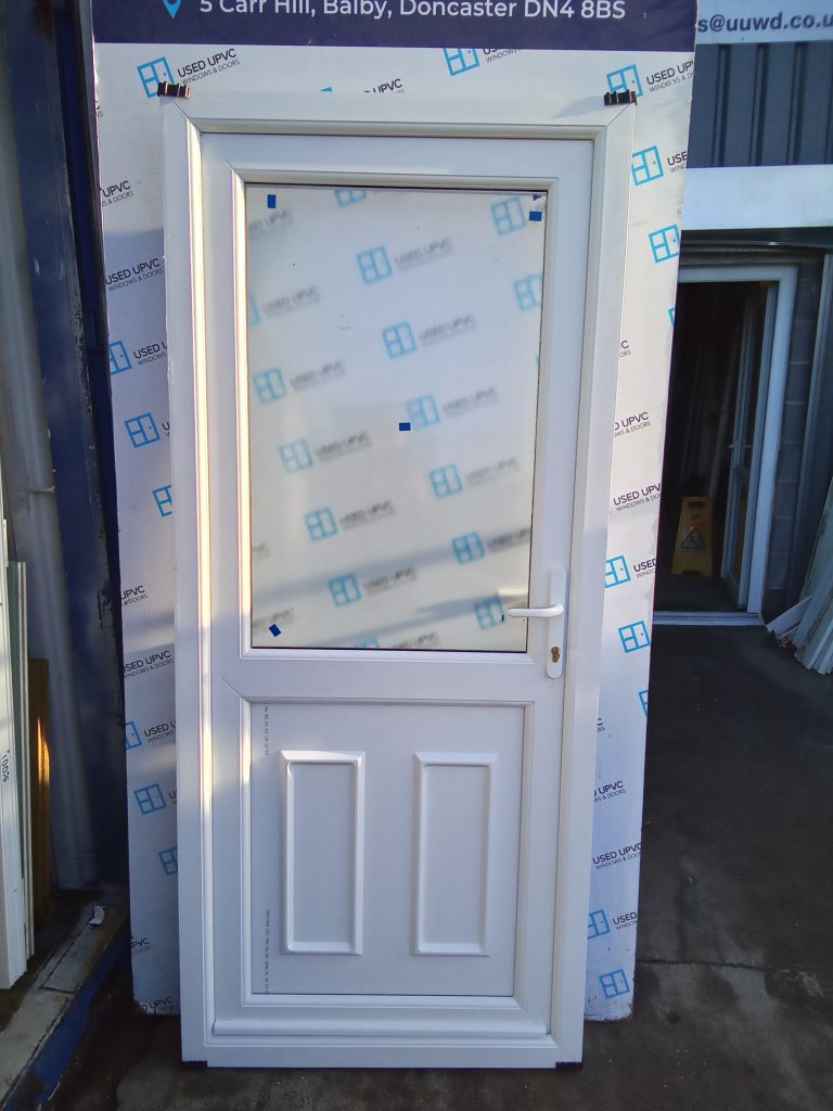 New white upvc back door 900mm x 2060mm C2017 | Used UPVC Windows & Doors