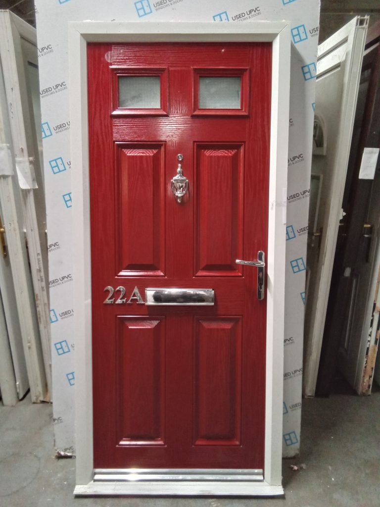 Used upvc composite red fire door 920mm x 2010mm | Used UPVC Windows ...