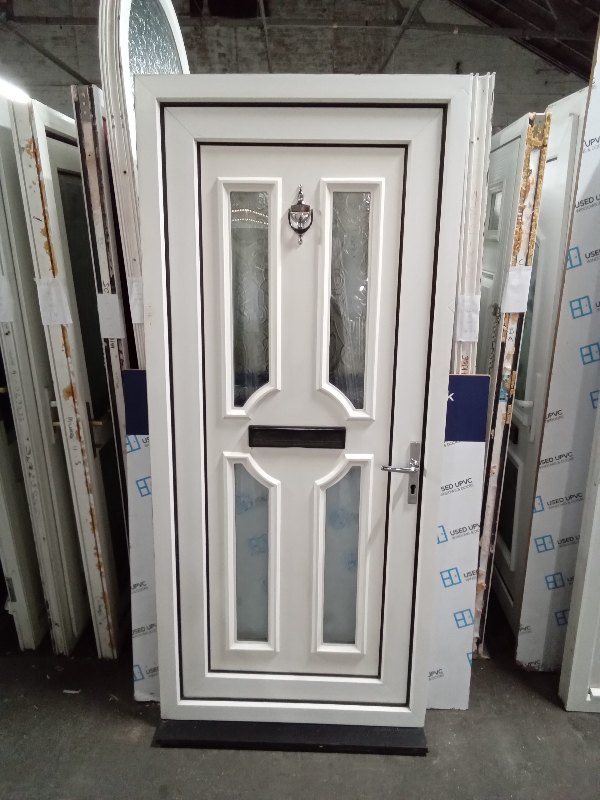 Used White Upvc Front Door 910mm x 2070mm 0251 | Used UPVC Windows & Doors