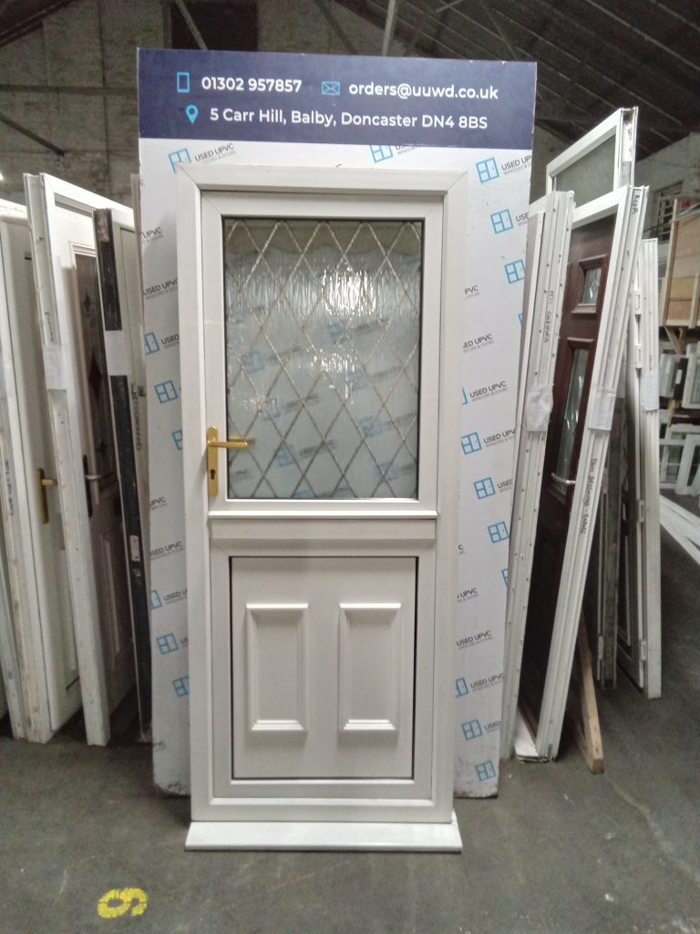 Used White Upvc barn door 860mm x 2100mm 0801 | Used UPVC Windows & Doors