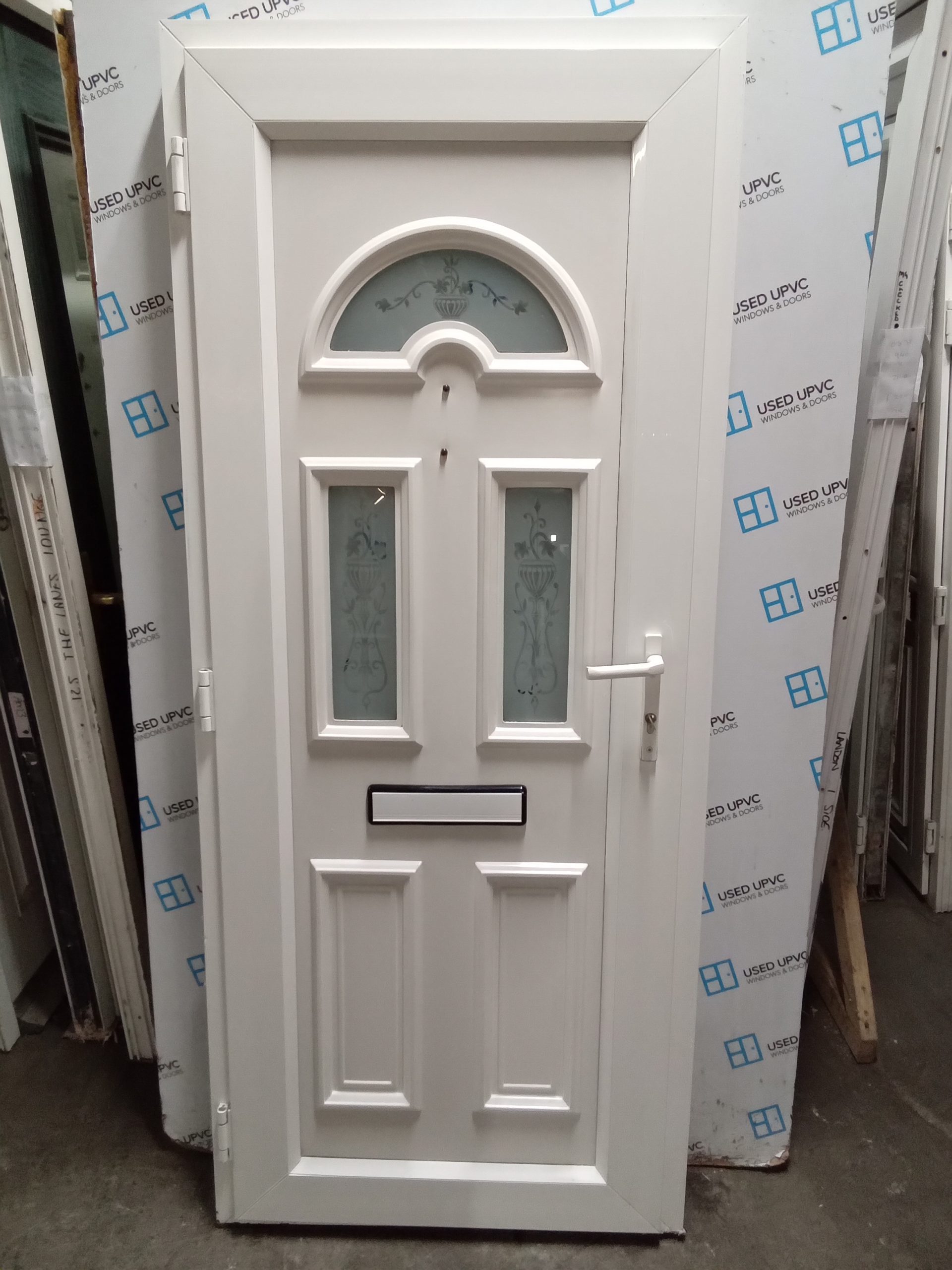 Used White Upvc Front Door 840mm x 1980mm 0164 | Used UPVC Windows & Doors