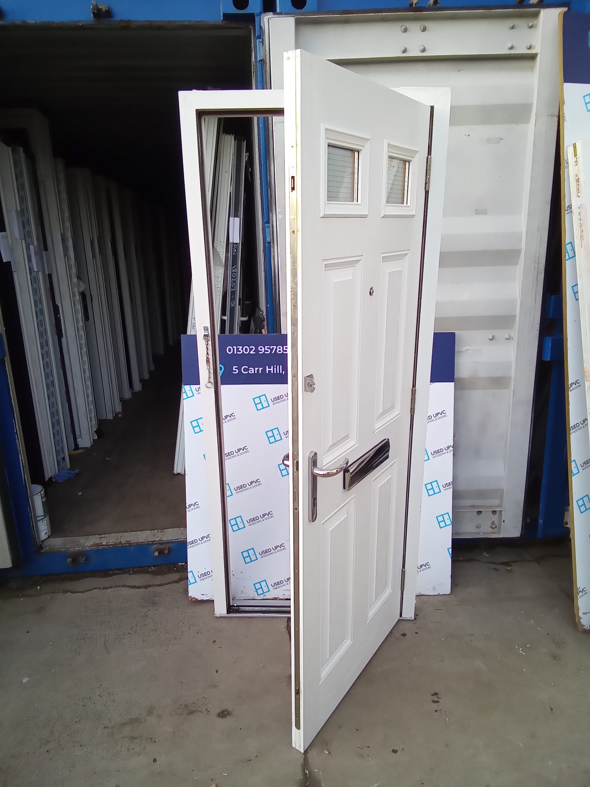 Used red composite front door 880mm x 2070mm C8D45 | Used UPVC Windows ...