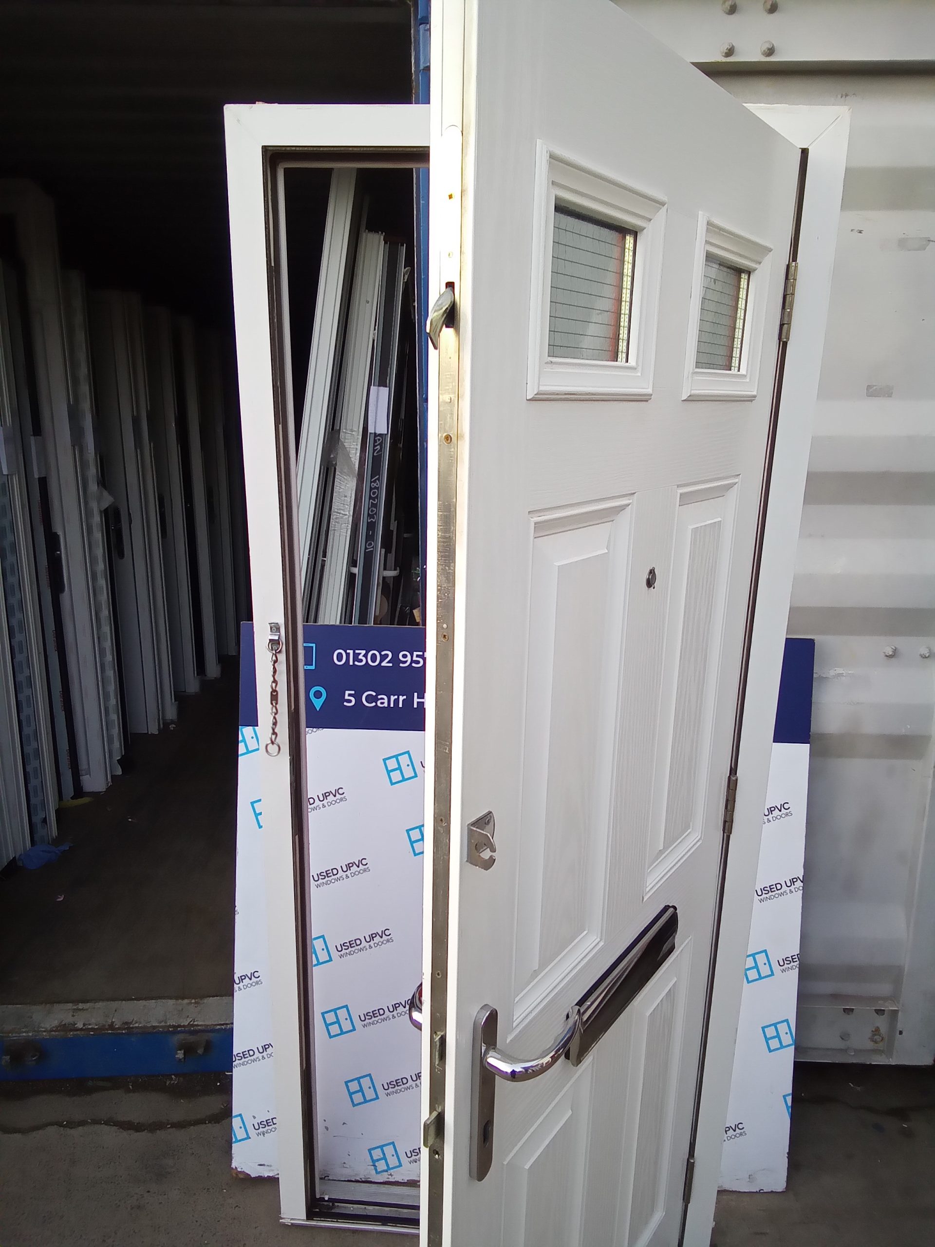 Used red composite front door 880mm x 2070mm C8D45 | Used UPVC Windows ...