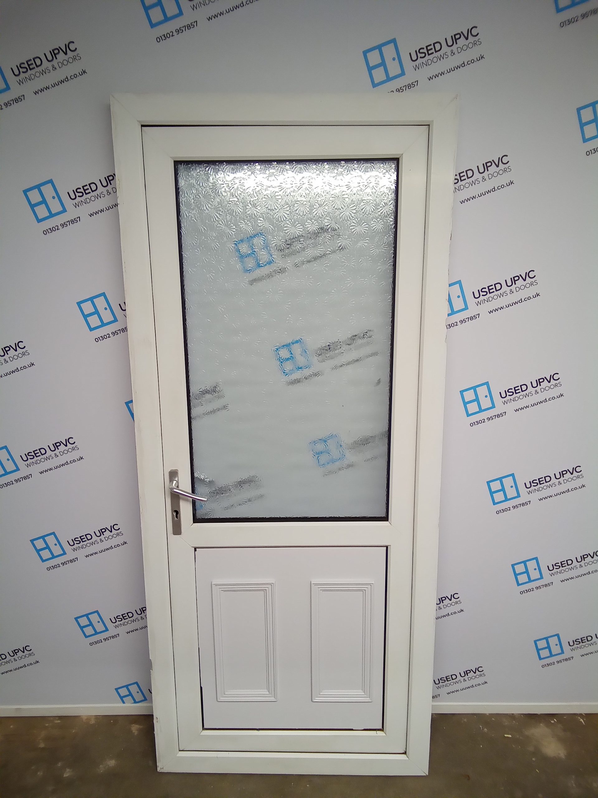 Used White Upvc Back Door 900mm x 2070mm 0434 | Used UPVC Windows & Doors