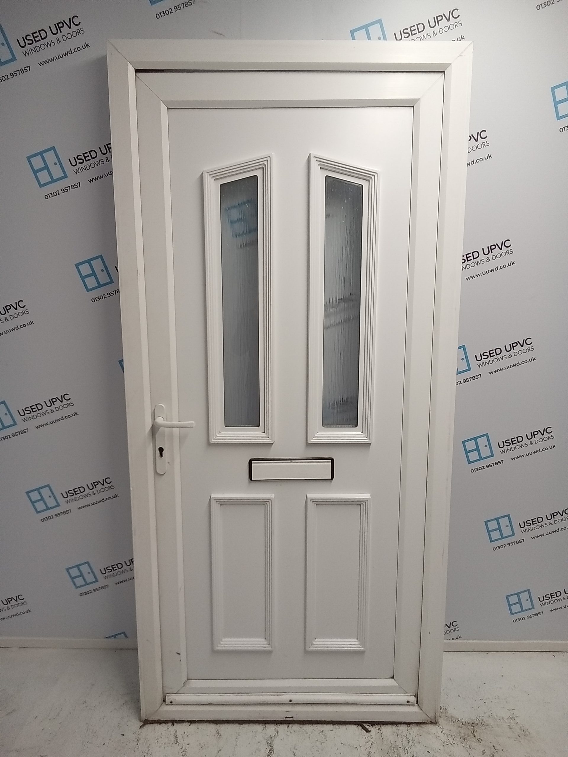 Used White Upvc Front Door 980mm x 2055mm 0172 | Used UPVC Windows & Doors