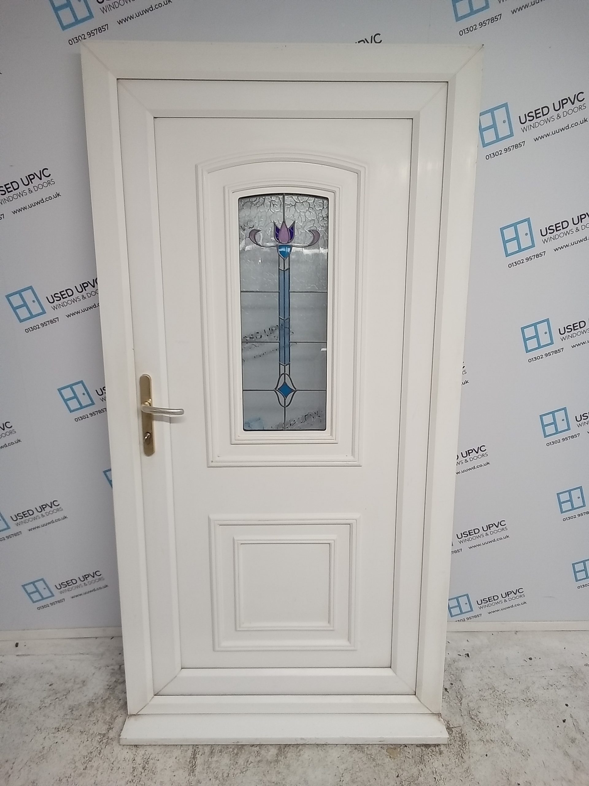 Used White Upvc Back Door 1040mm x 2035mm 0532 | Used UPVC Windows & Doors