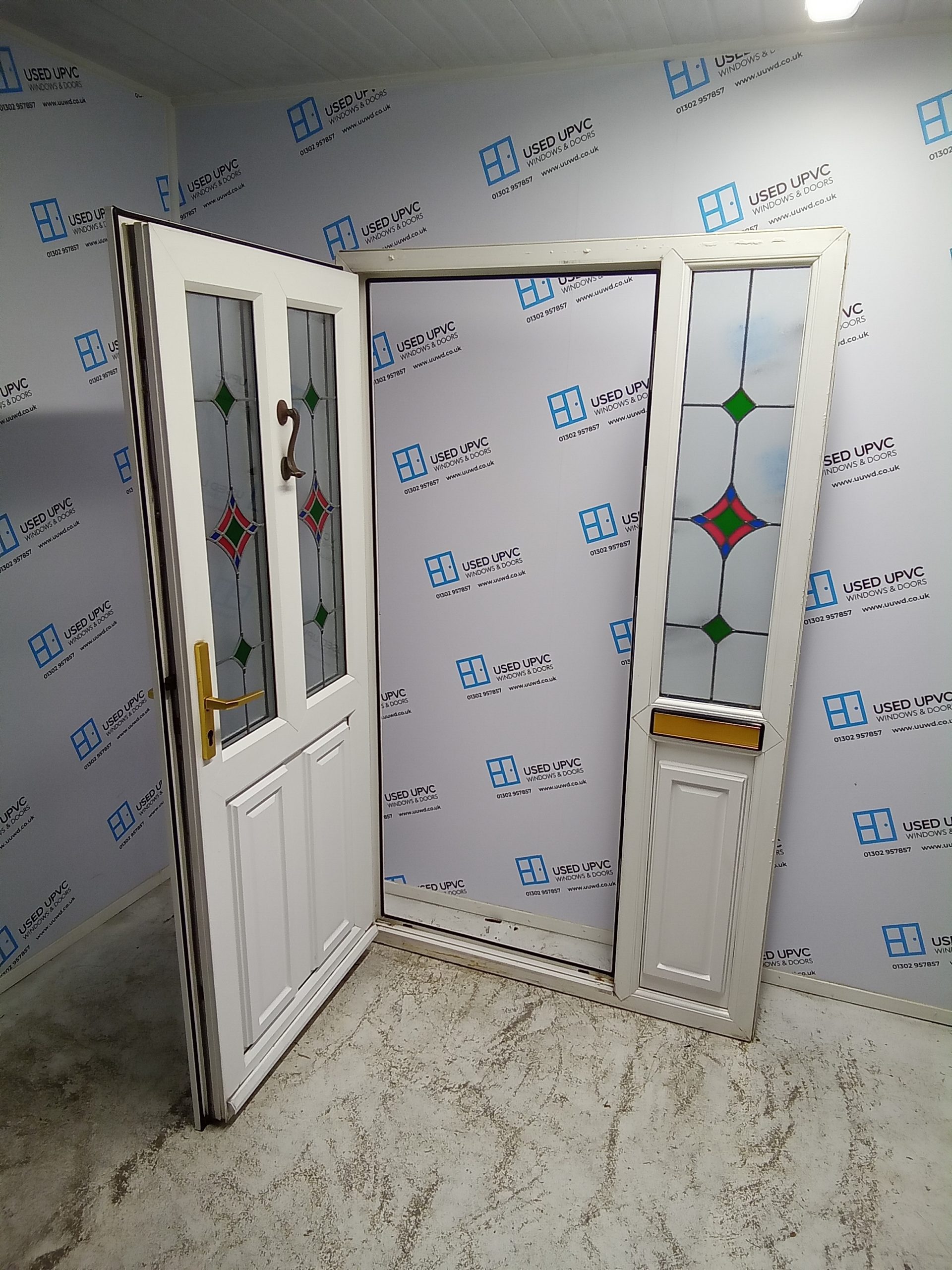 Used White Upvc Front Door And Side 1175mm x 1940mm DS029 | Used UPVC ...