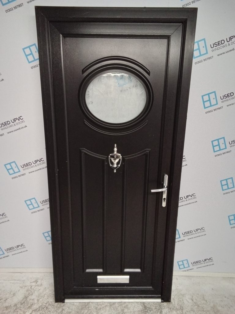 Used Black Upvc Front Door 905mm x 2035mm 0537 | Used UPVC Windows & Doors