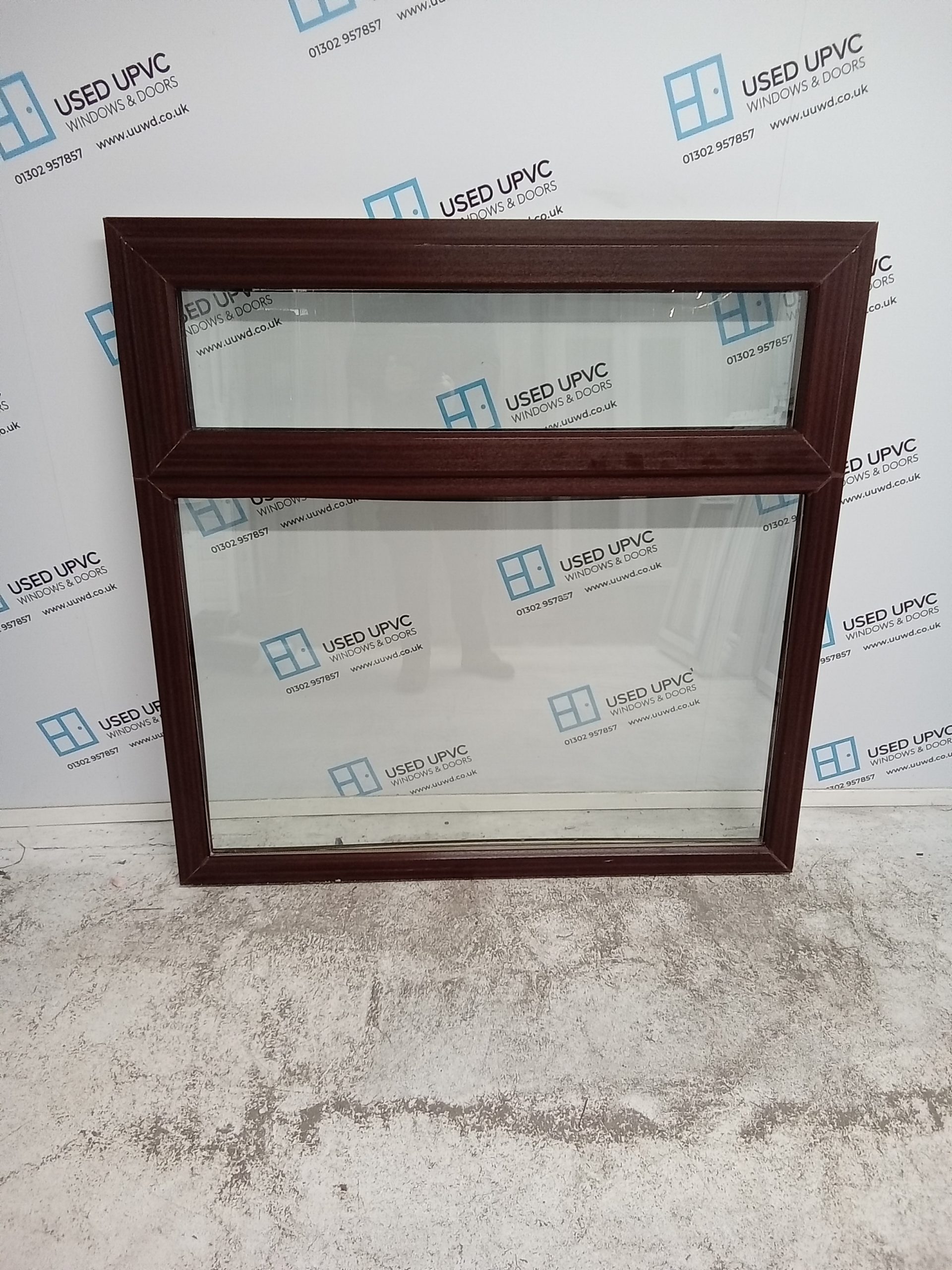 Used Woodgrain on White Upvc Window 1210mm x 1190mm LW0134 | Used UPVC ...