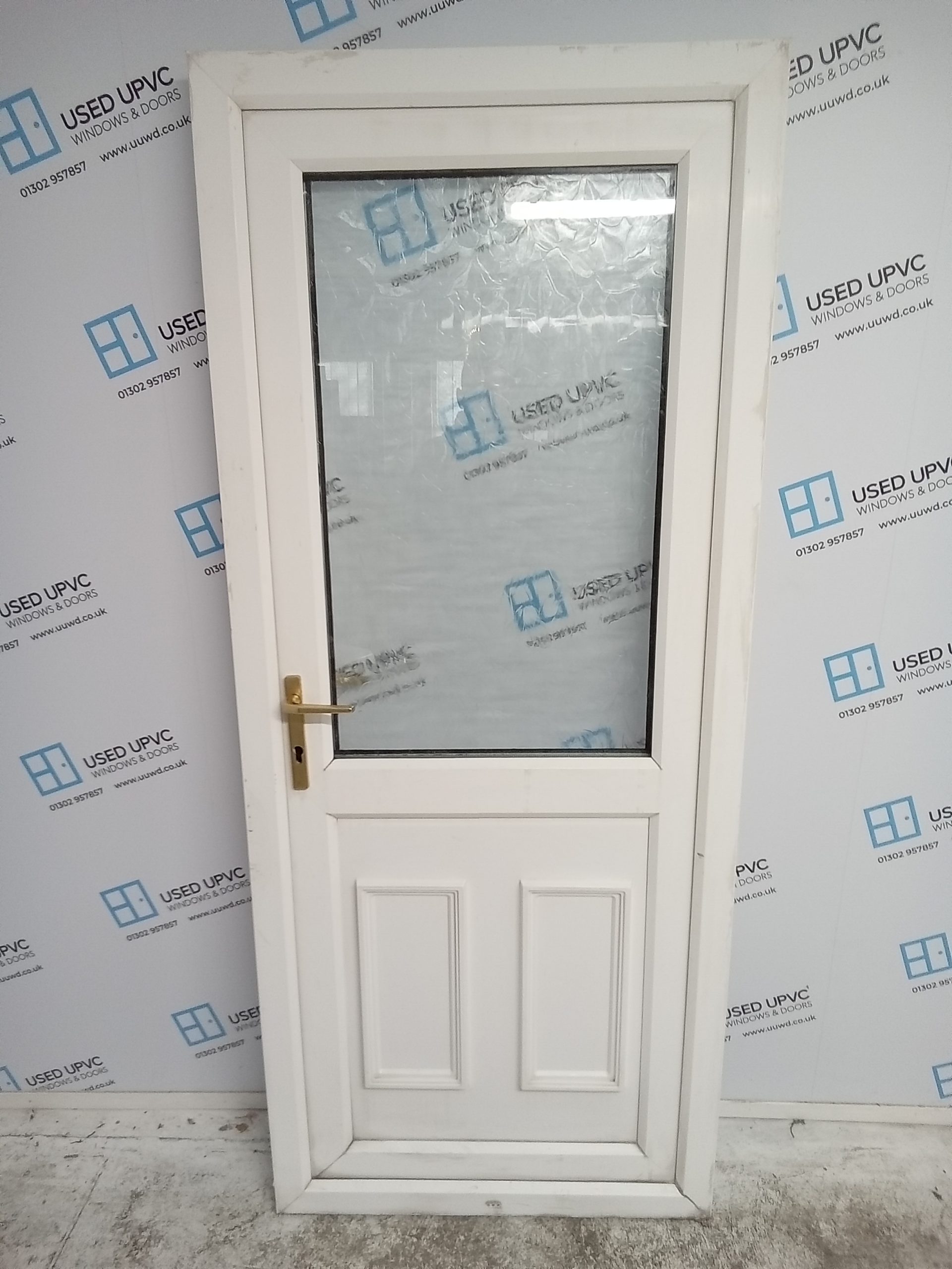 Used White Upvc Back Door 850mm x 2025mm 0670 | Used UPVC Windows & Doors