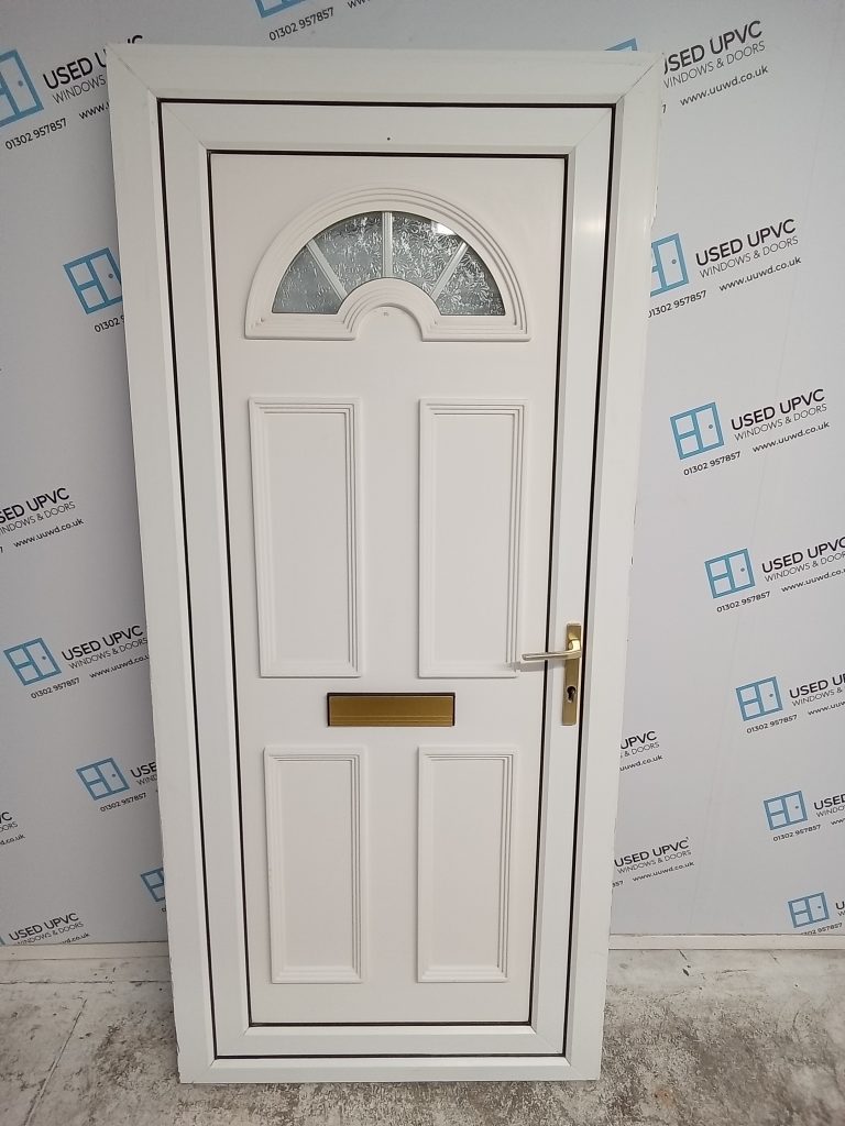 Used White Upvc Front Door 910mm x 2010mm 0222 | Used UPVC Windows & Doors
