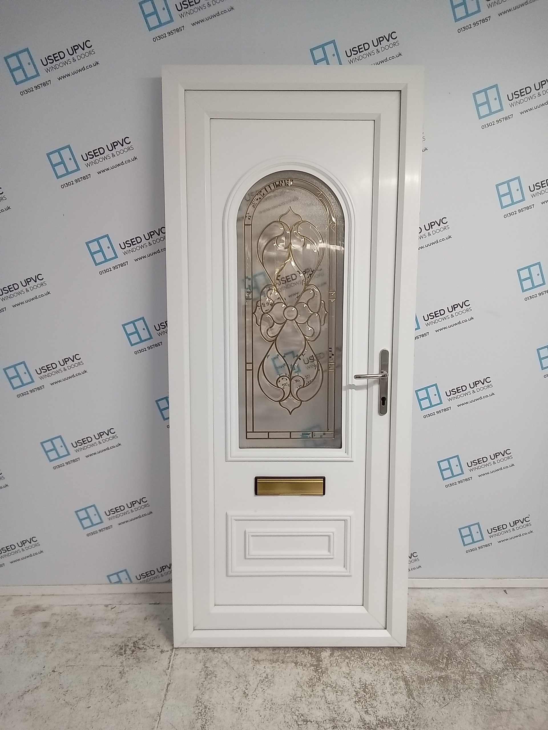 Used White Upvc Front Door 880mm x 2070mm 0719 | Used UPVC Windows & Doors