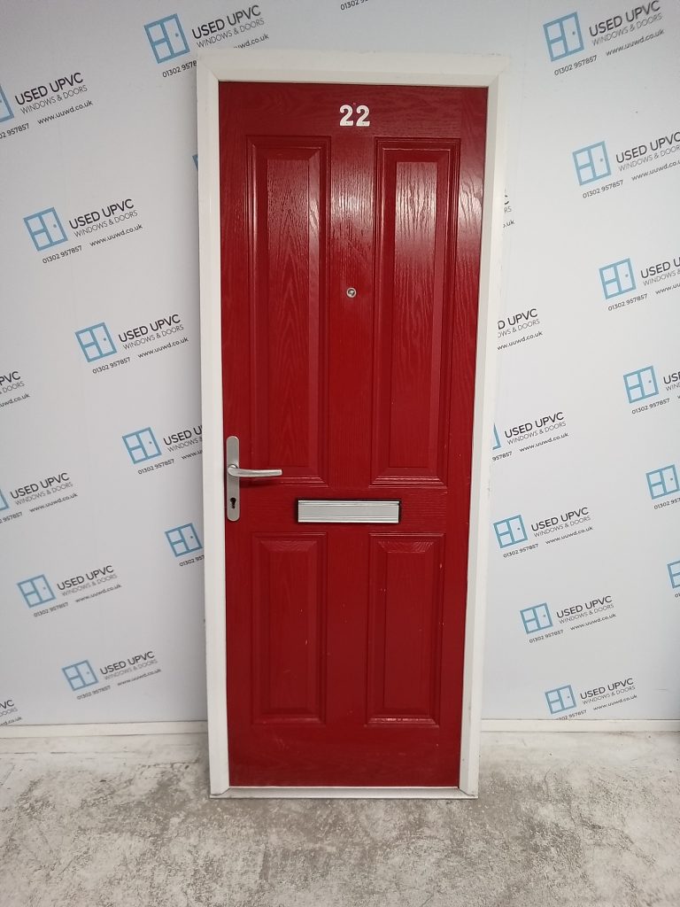 Used Red Composite Front Door 805mm x 2090mm 0348 | Used UPVC Windows ...
