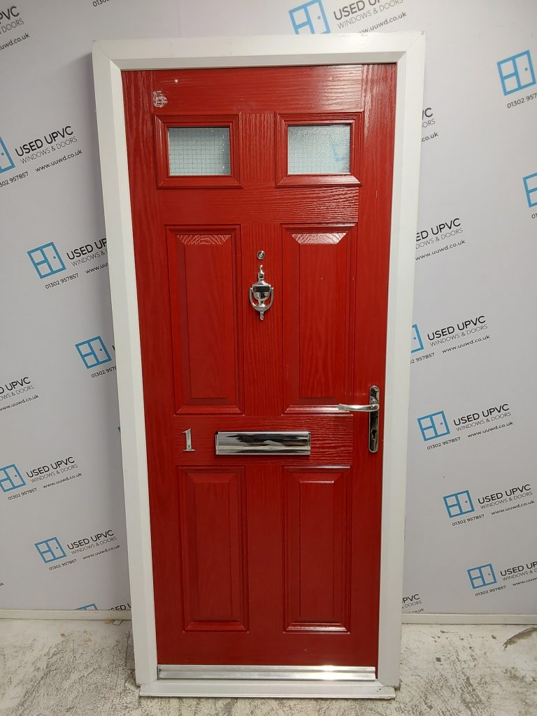 Used Red Composite Front Door 900mm x 2040mm 0159 | Used UPVC Windows ...