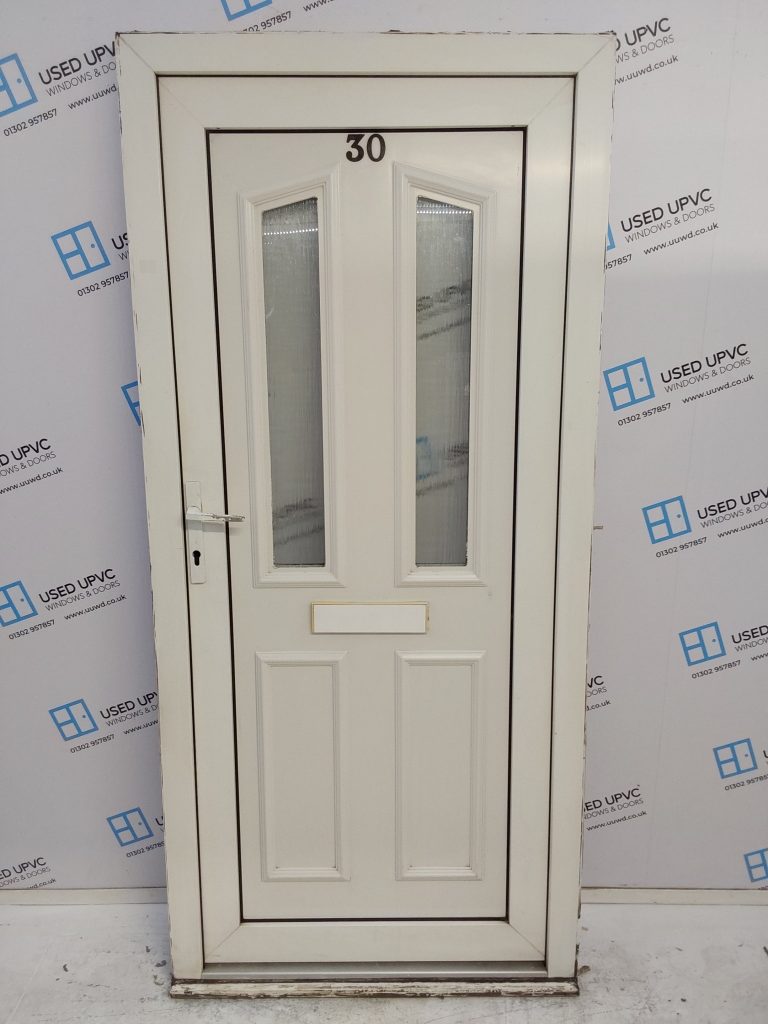 Used White Upvc Front Door 935mm x 2030mm 0385 | Used UPVC Windows & Doors