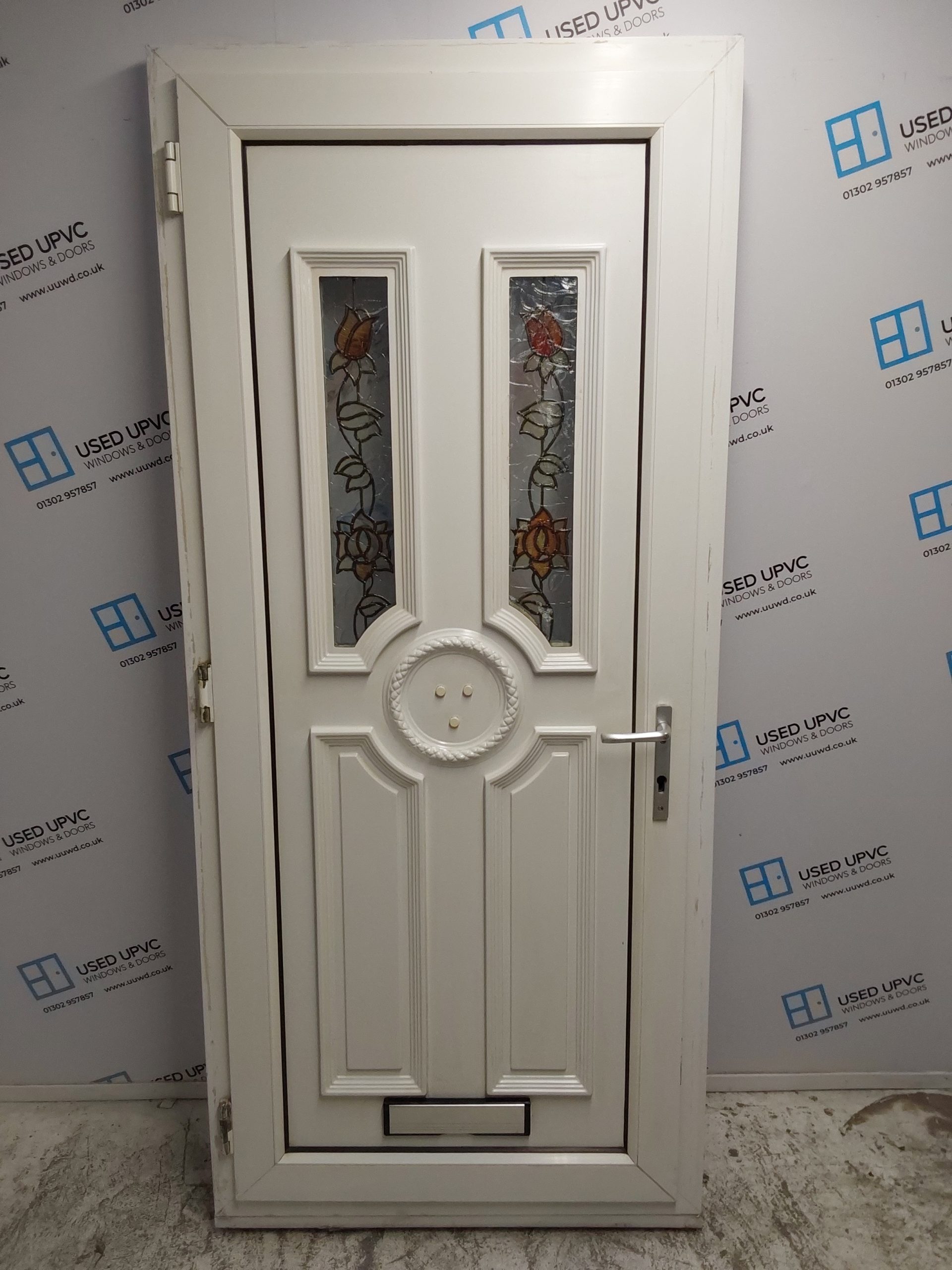 Used White Upvc Front Door 920mm x 2080mm 0119 | Used UPVC Windows & Doors