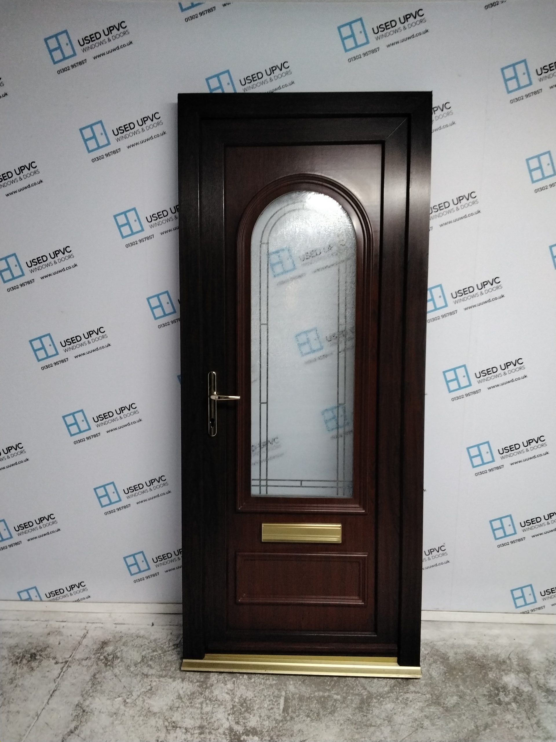 Used Rosewood Upvc Front Door 885mm x 2085mm 0175 | Used UPVC Windows ...