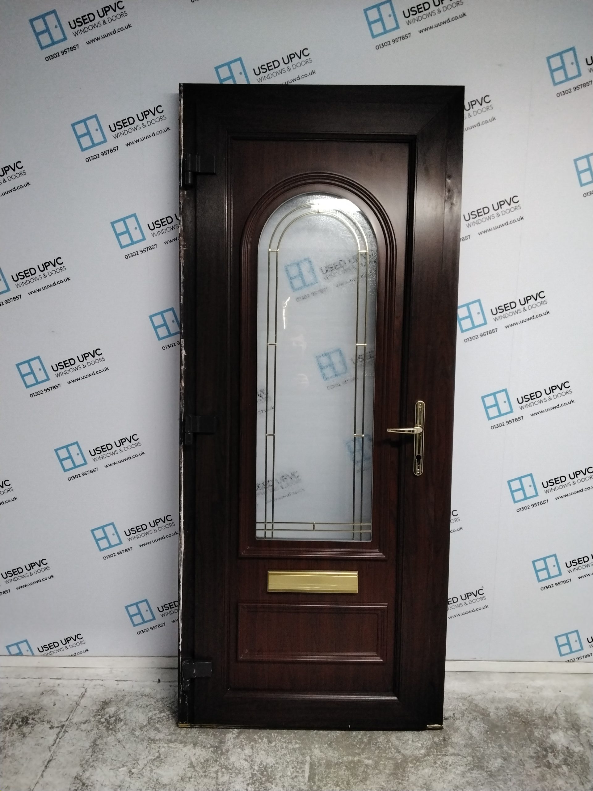 Used Rosewood Upvc Front Door 885mm x 2085mm 0175 | Used UPVC Windows ...