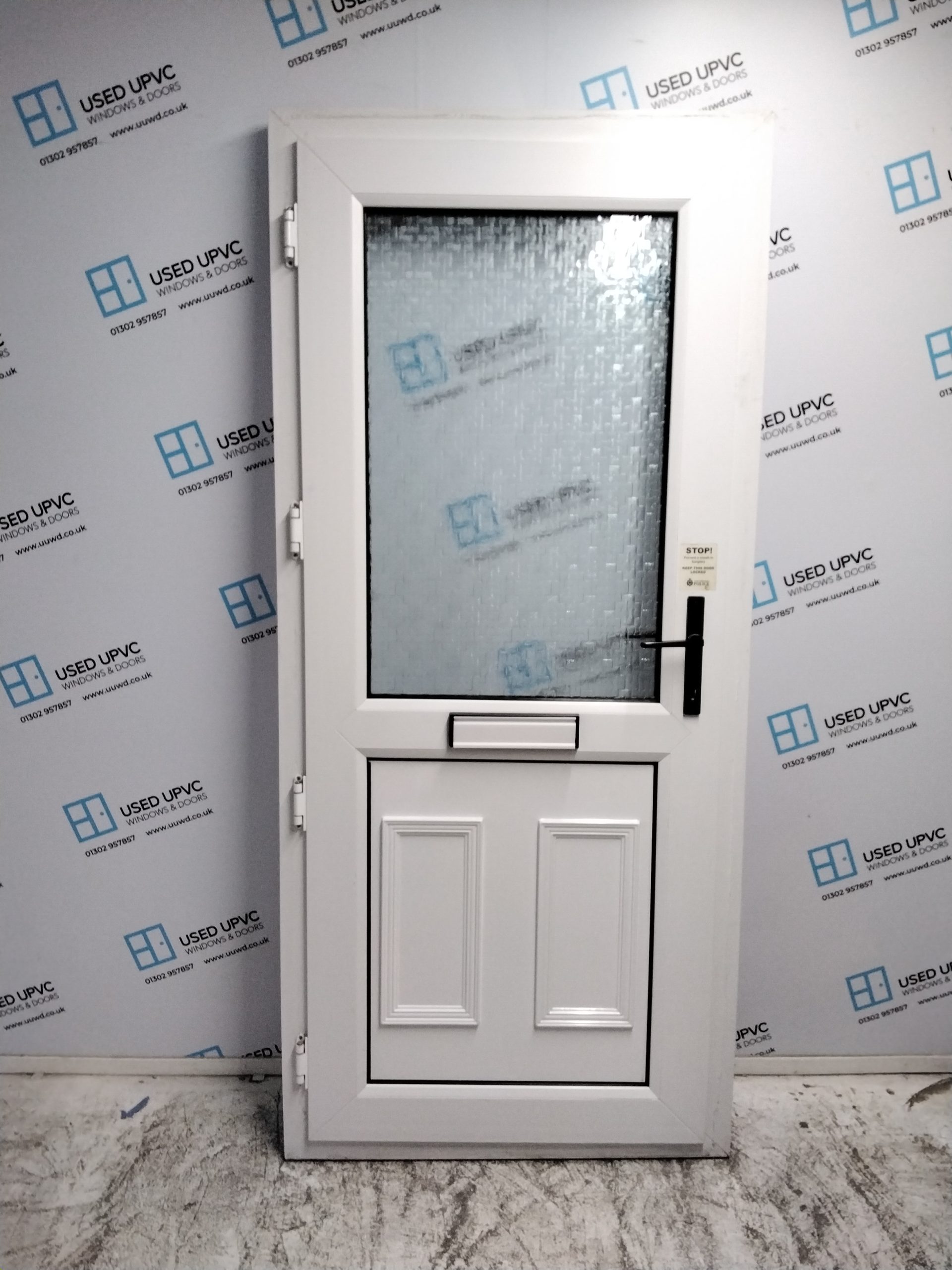Used White Upvc Front Door 920mm x 2045mm 0229 | Used UPVC Windows & Doors