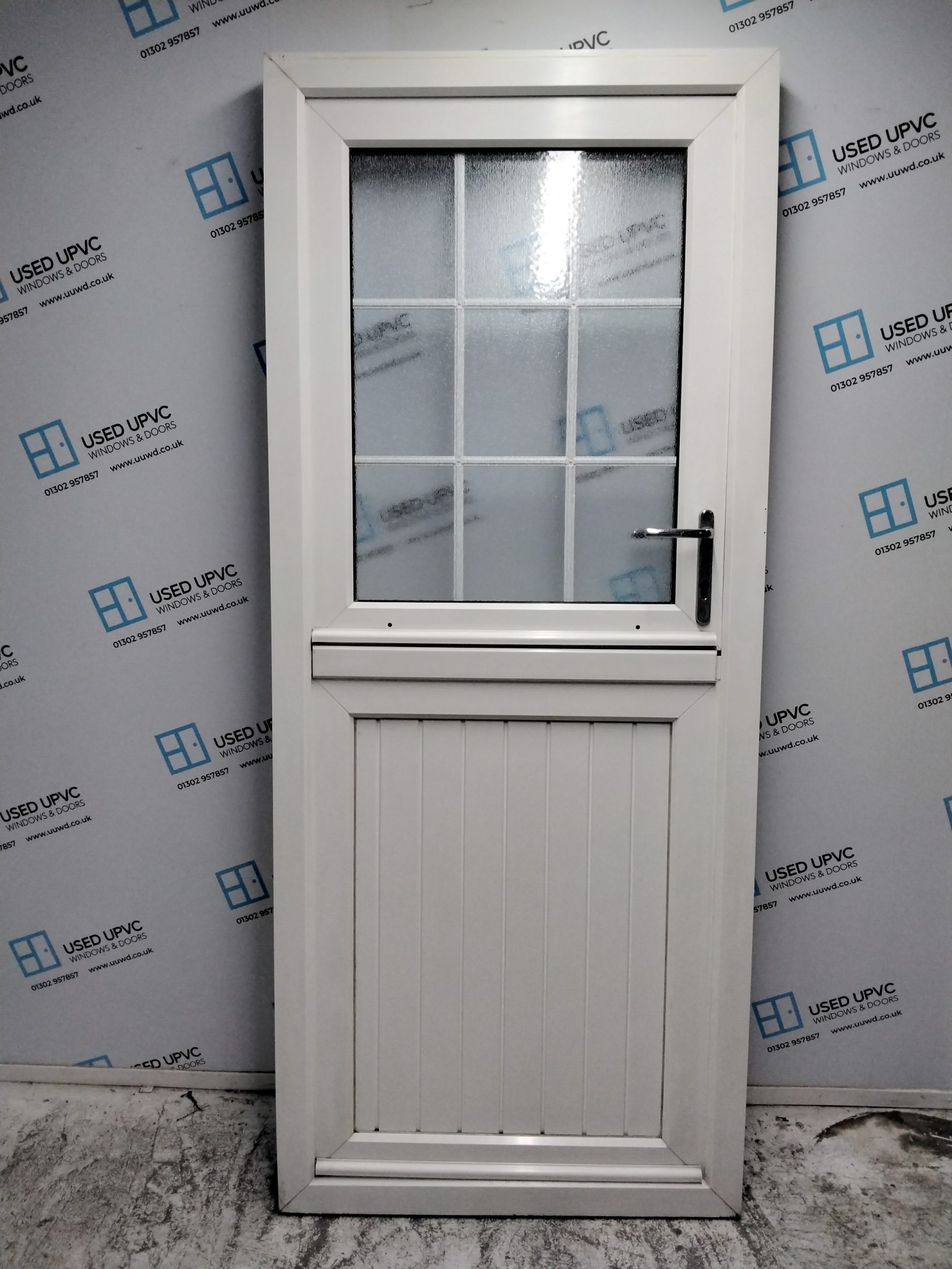 Used White Upvc Barn Door 885mm x 2115mm 0344 | Used UPVC Windows & Doors
