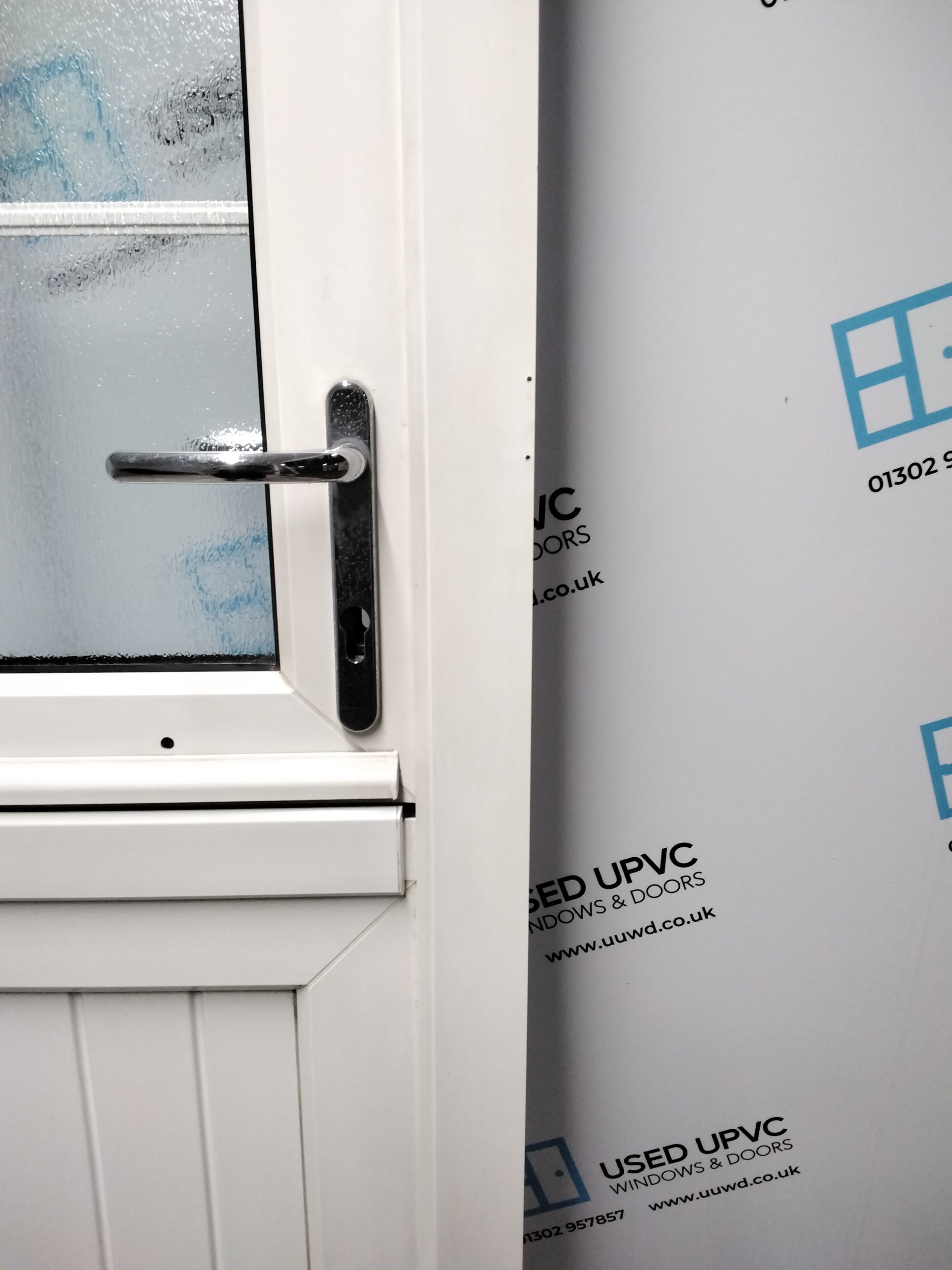 Used White Upvc Barn Door 885mm x 2115mm 0344 | Used UPVC Windows & Doors