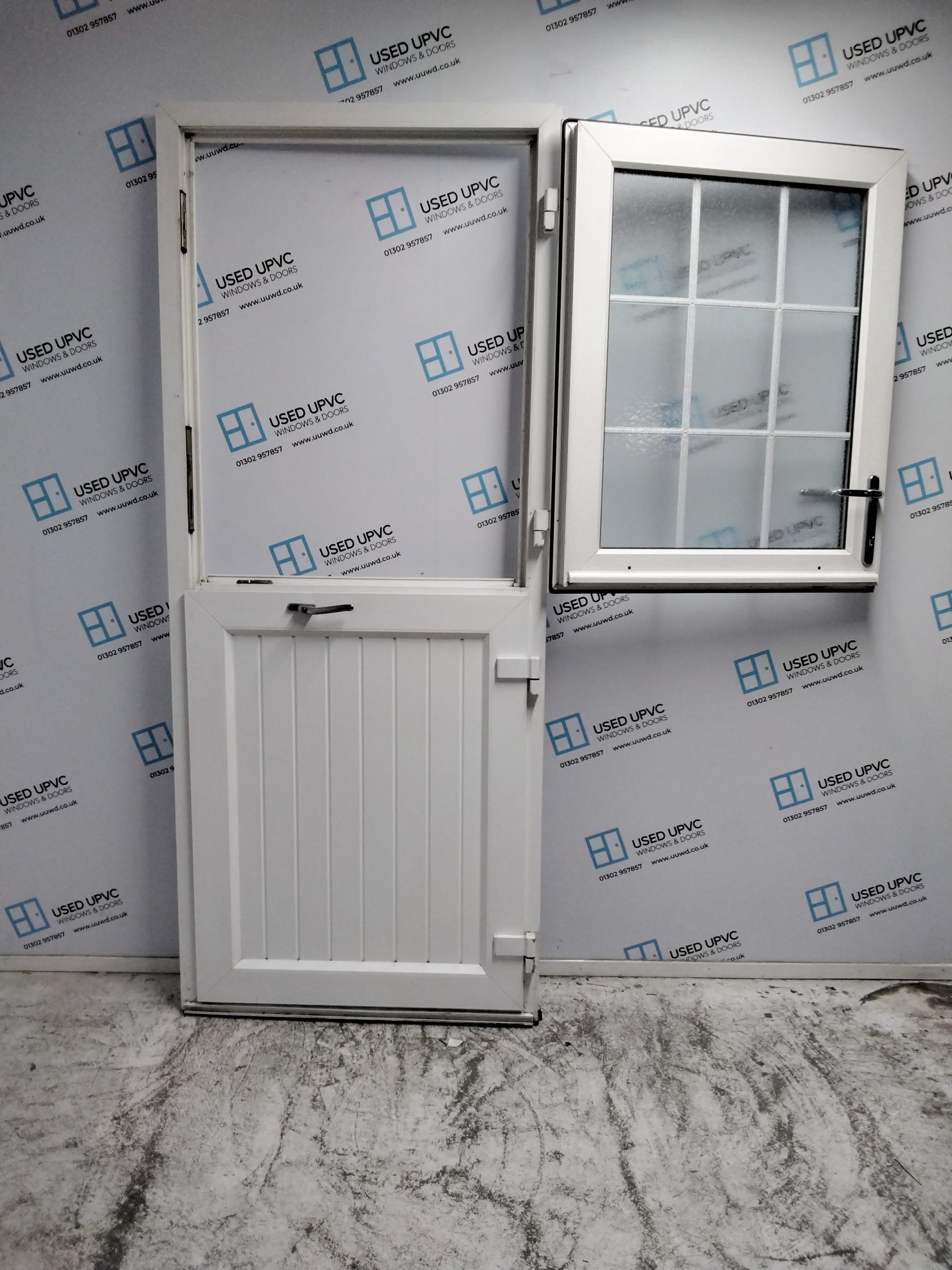 Used White Upvc Barn Door 885mm x 2115mm 0344 | Used UPVC Windows & Doors