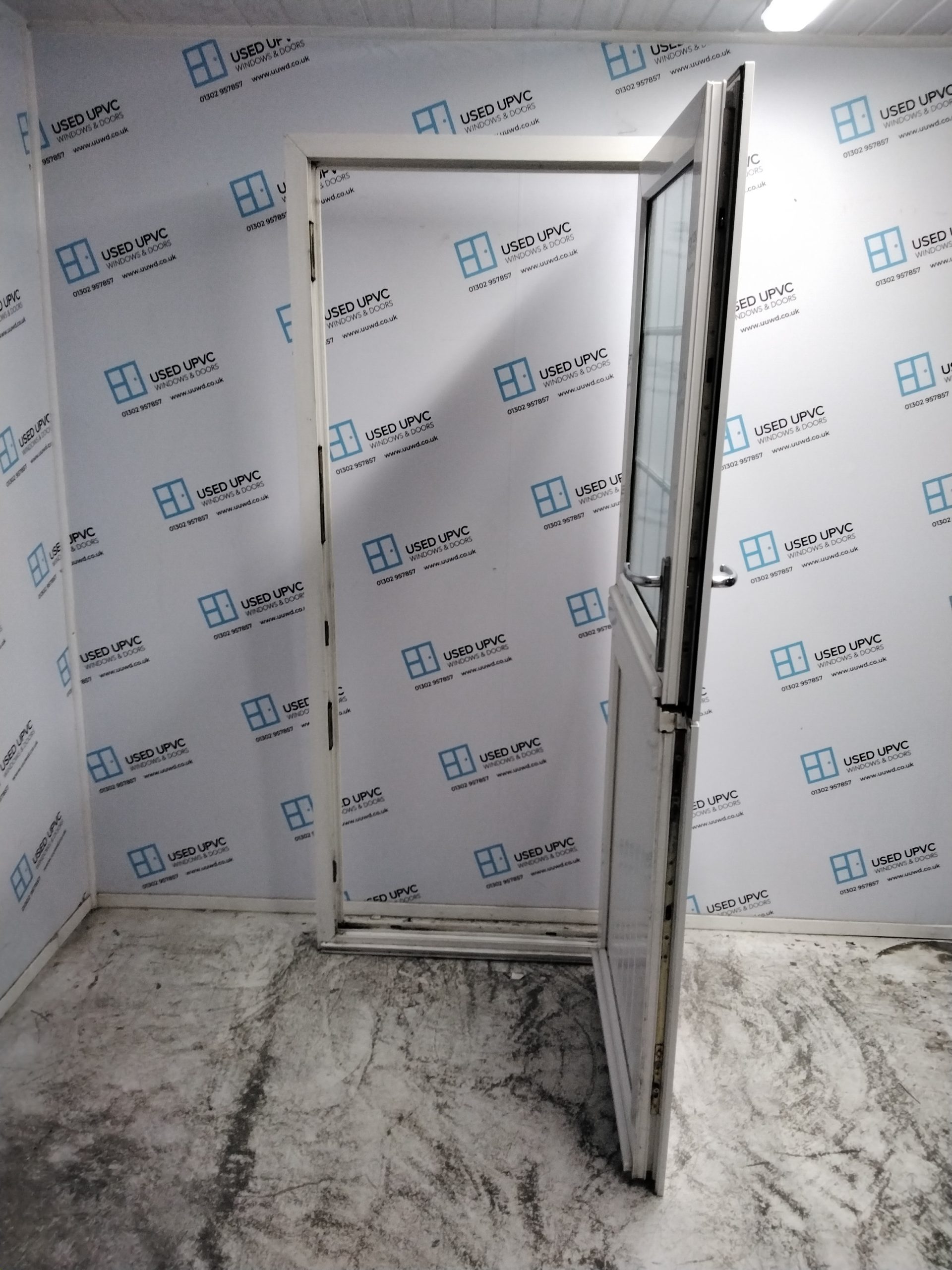 Used White Upvc Barn Door 885mm x 2115mm 0344 | Used UPVC Windows & Doors