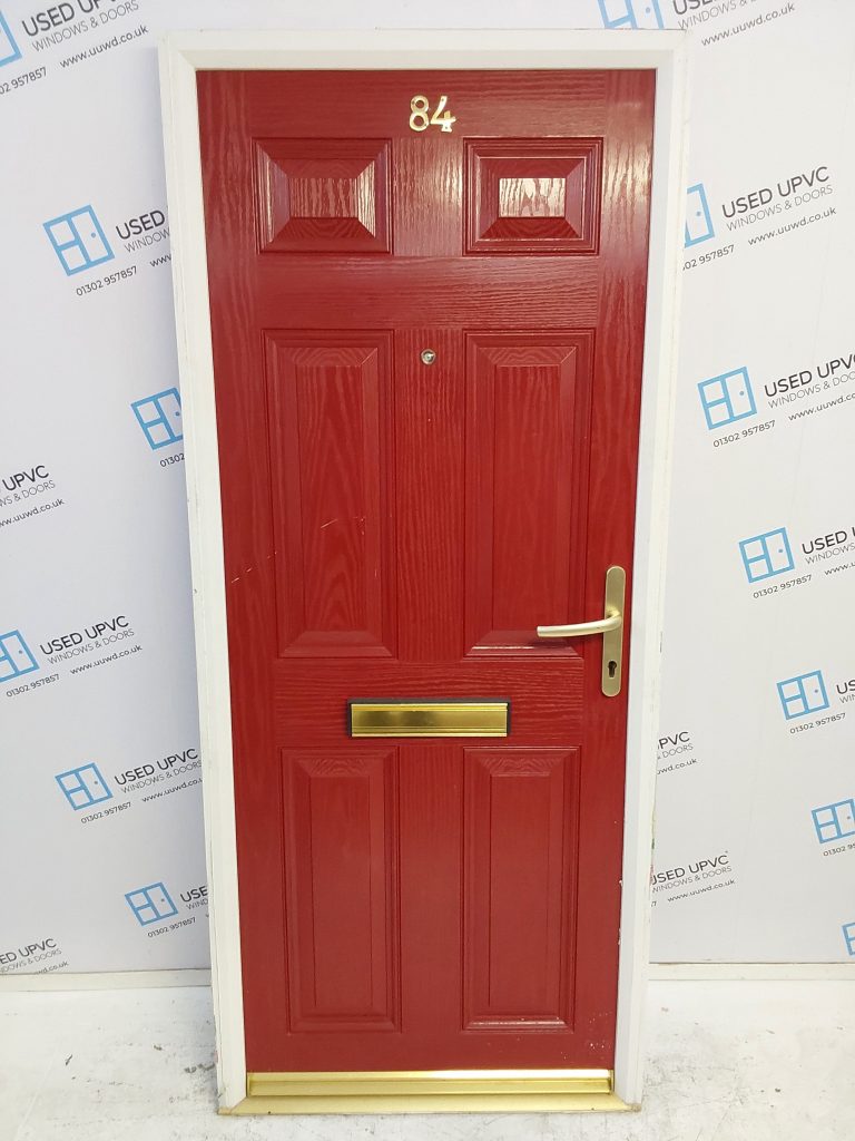 Used Red Composite Front Door 840mm x 1960mm 0387 | Used UPVC Windows ...