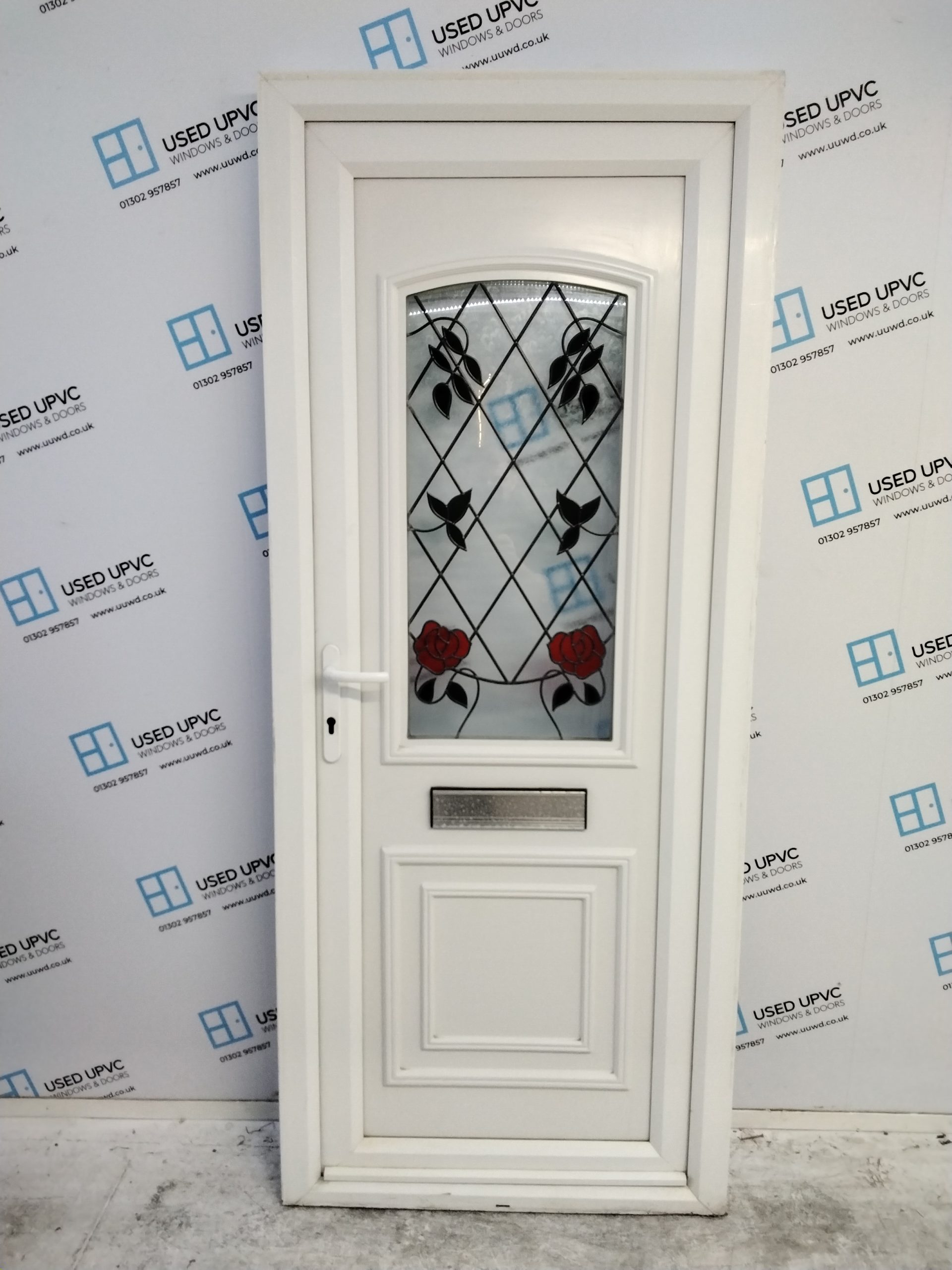 Used White Upvc Front Door 860mm x 2050mm 0608 | Used UPVC Windows & Doors