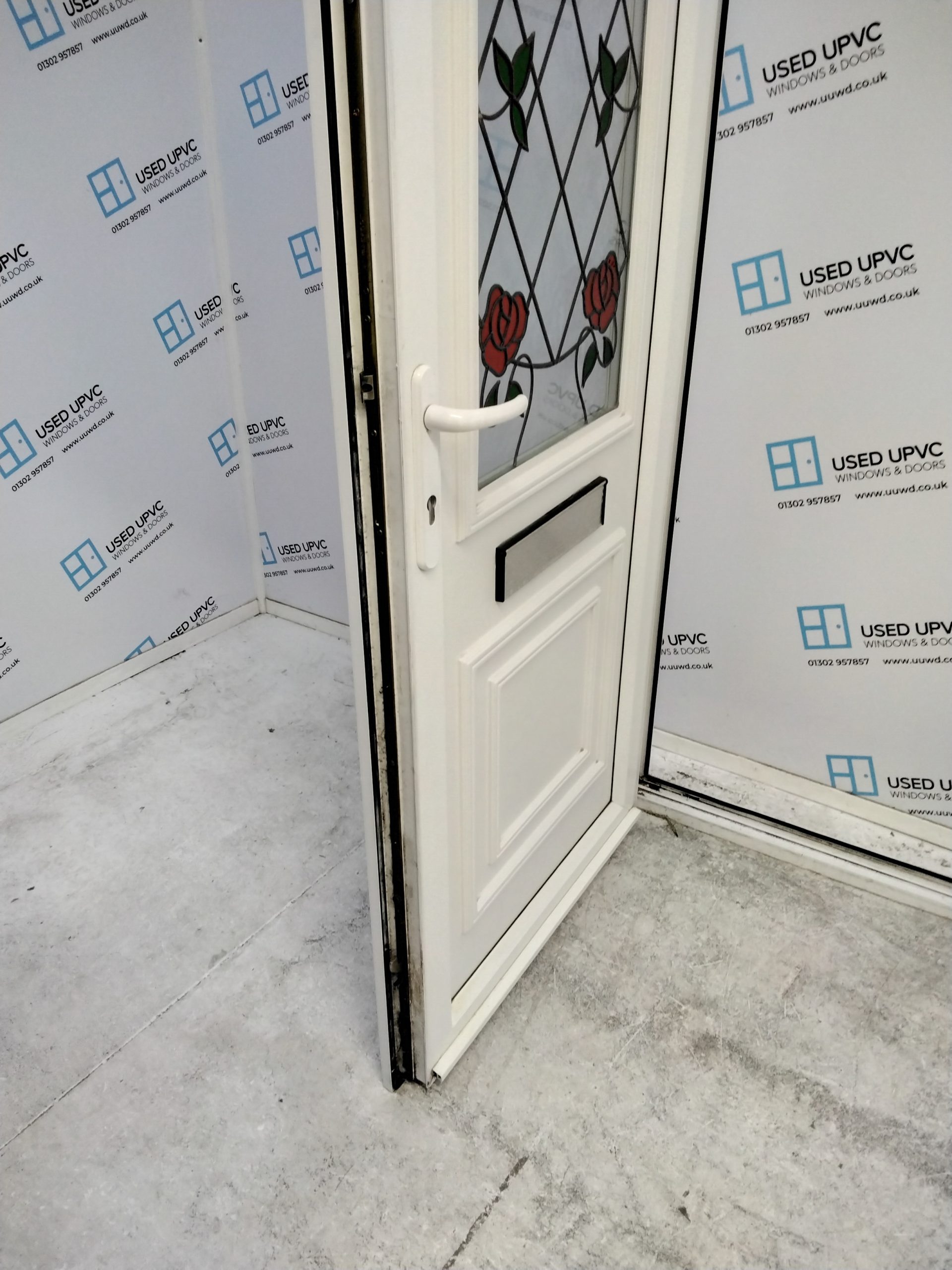 Used White Upvc Front Door 860mm x 2050mm 0608 | Used UPVC Windows & Doors