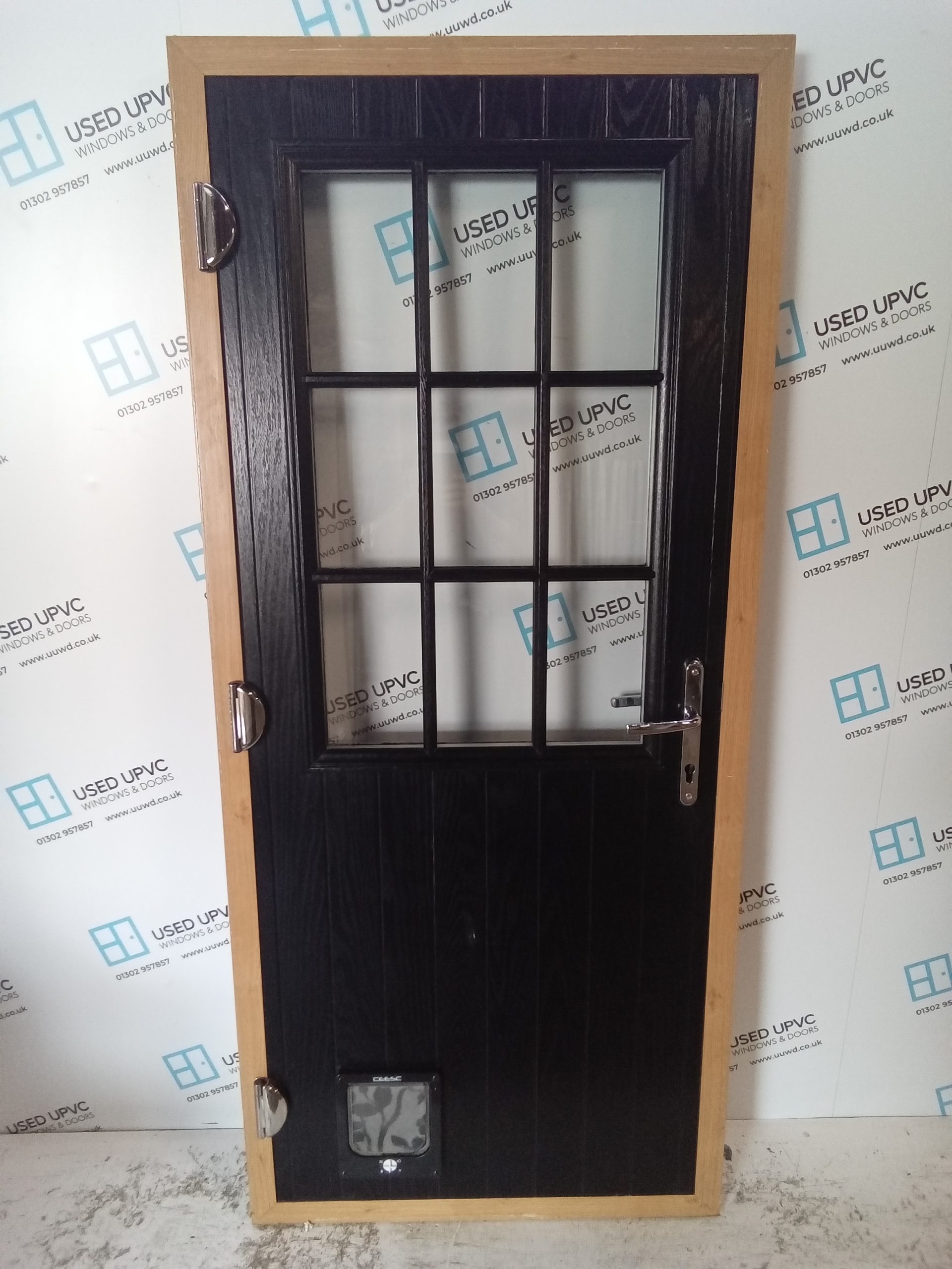 Used Black Composite Back Door 885mm x 2000mm 0208 | Used UPVC Windows ...