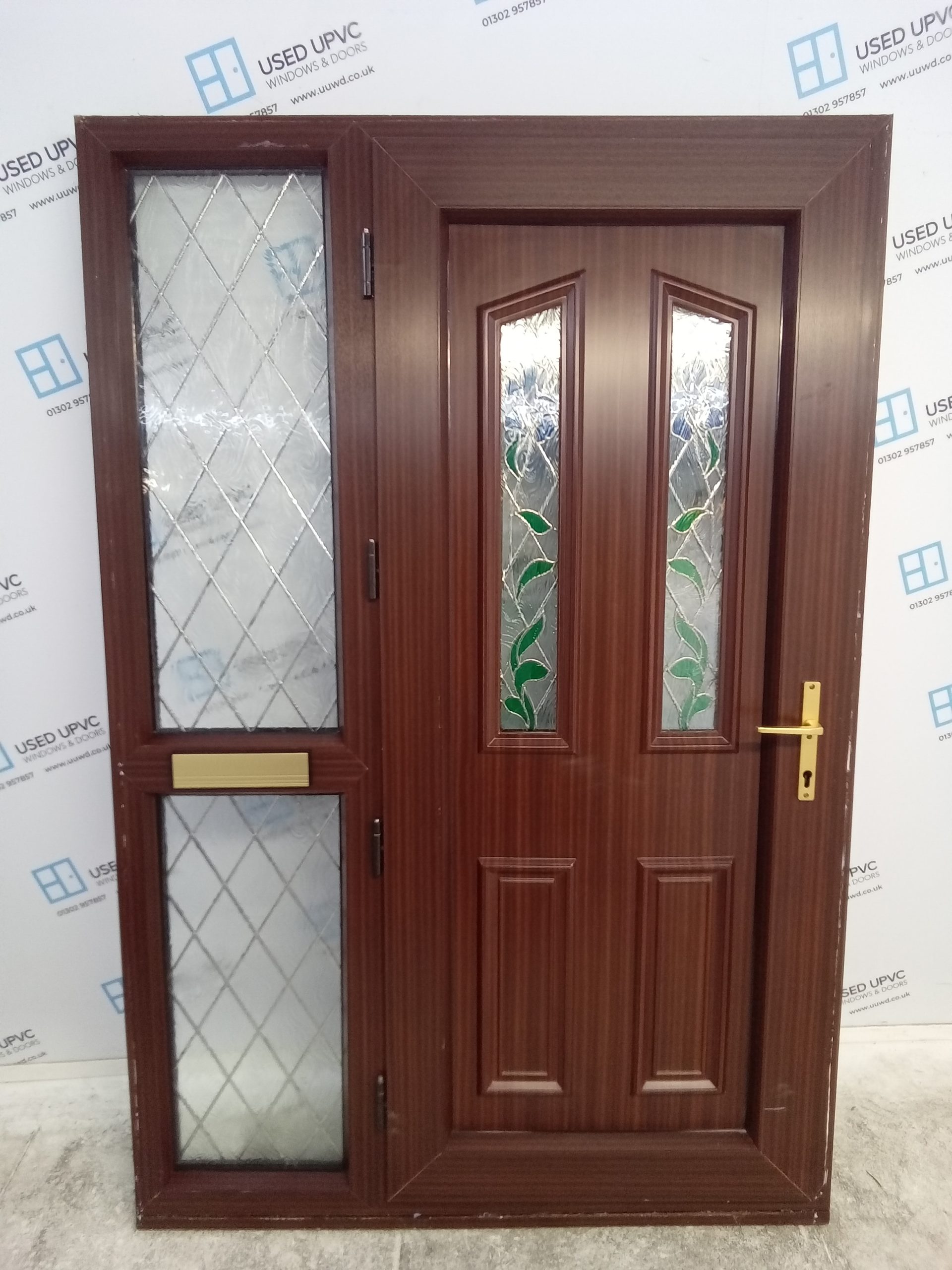 Used Woodgrain Upvc Front Door And Side 1365mm x 2050mm DS025 | Used ...
