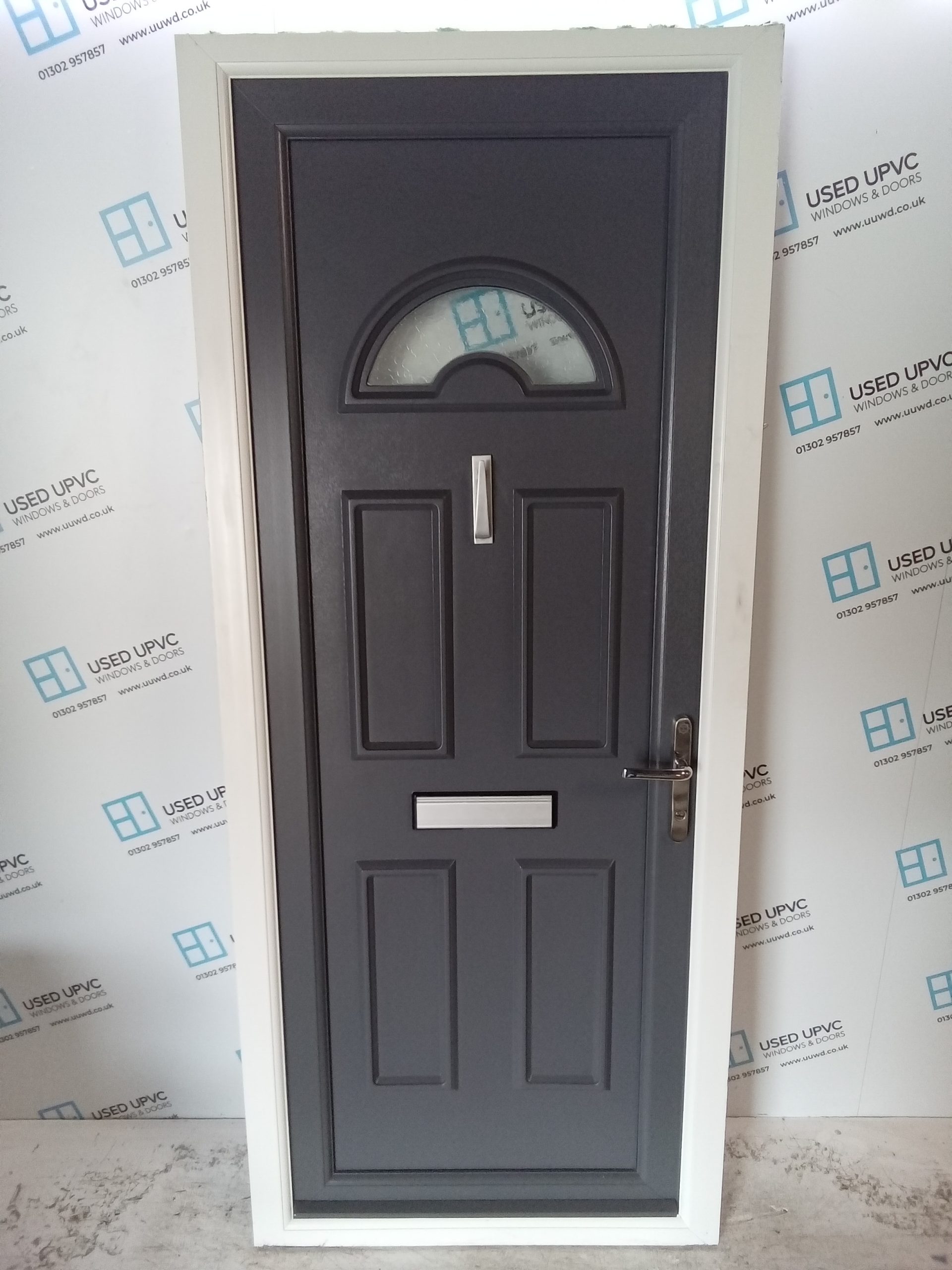 Used Anthracite Grey Upvc Front Door 910mm x 2140mm C9D53 | Used UPVC ...