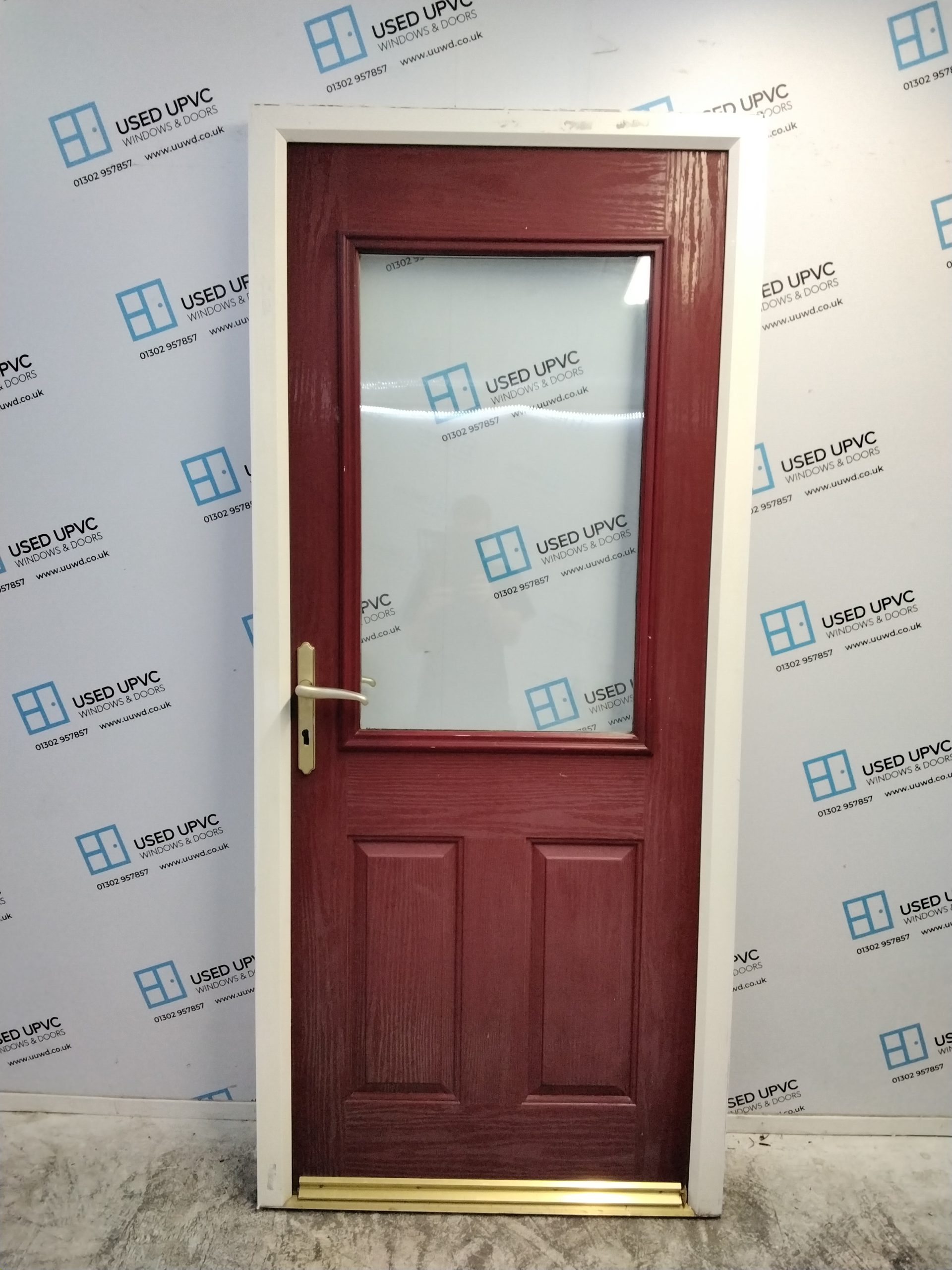 Used Red Composite Back Door 920mm x 2090mm C8D70 | Used UPVC Windows ...