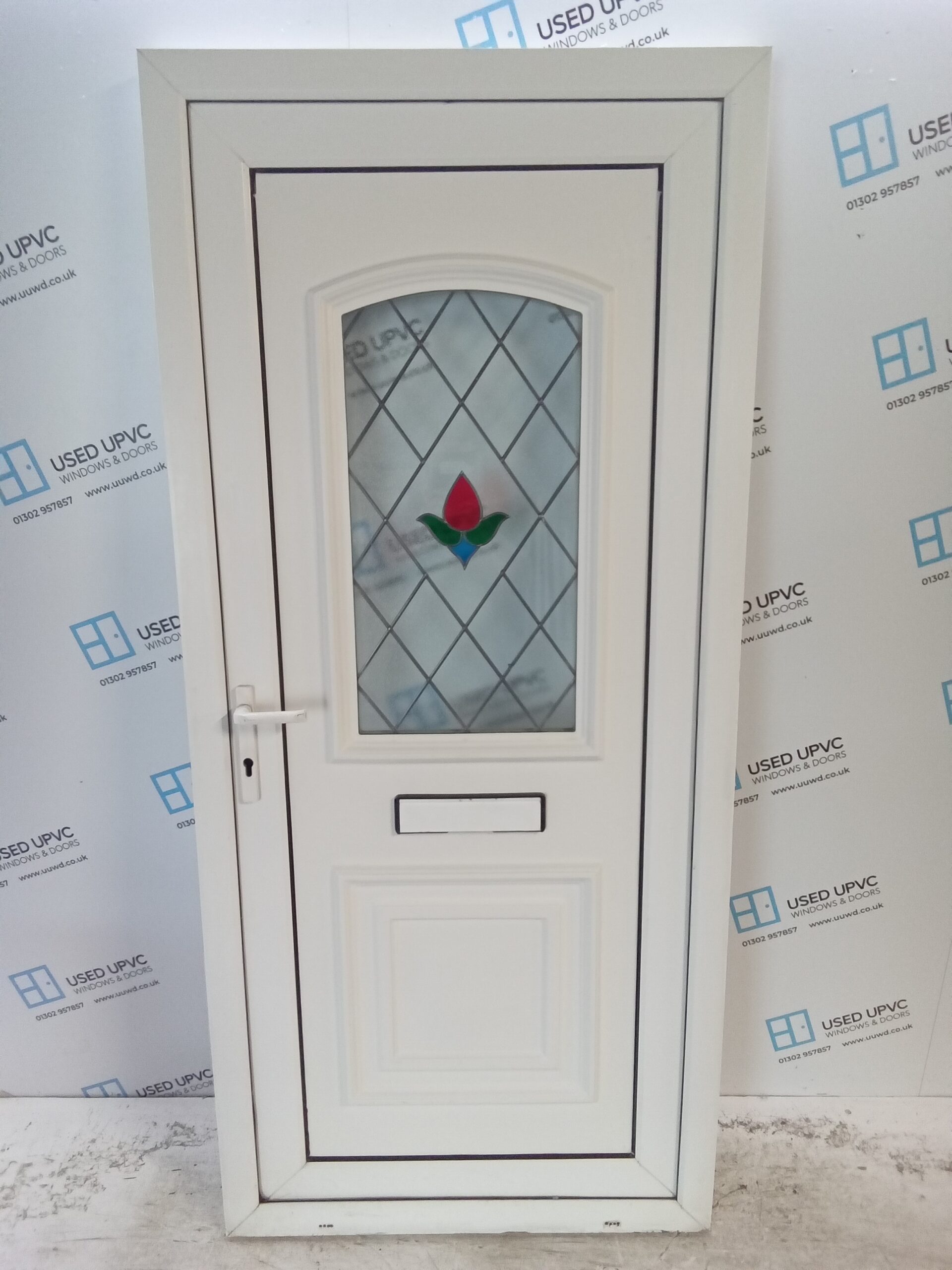 Used White Upvc Front Door 920mm x 2025mm 0622 | Used UPVC Windows & Doors