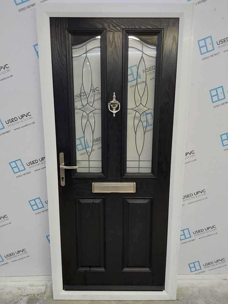 Used Black Composite Front Door 940mm x 2060mm (reduce to 925mm) 0055 ...