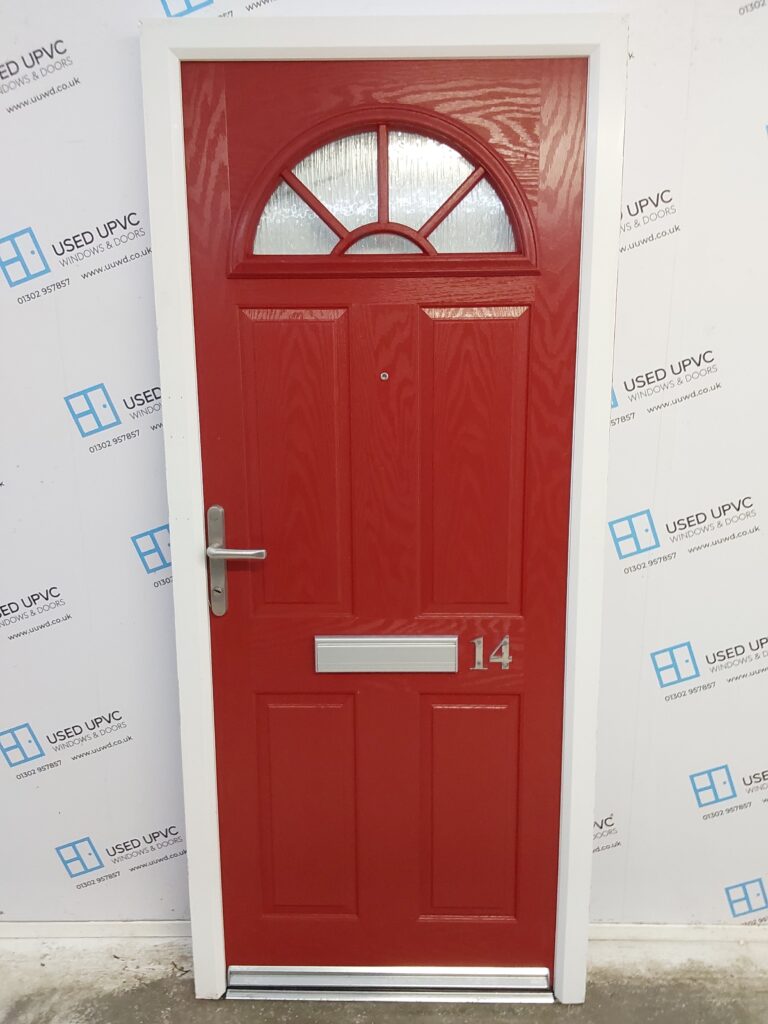 Used Red Composite Front Door 880mm x 2045mm 0011 | Used UPVC Windows ...