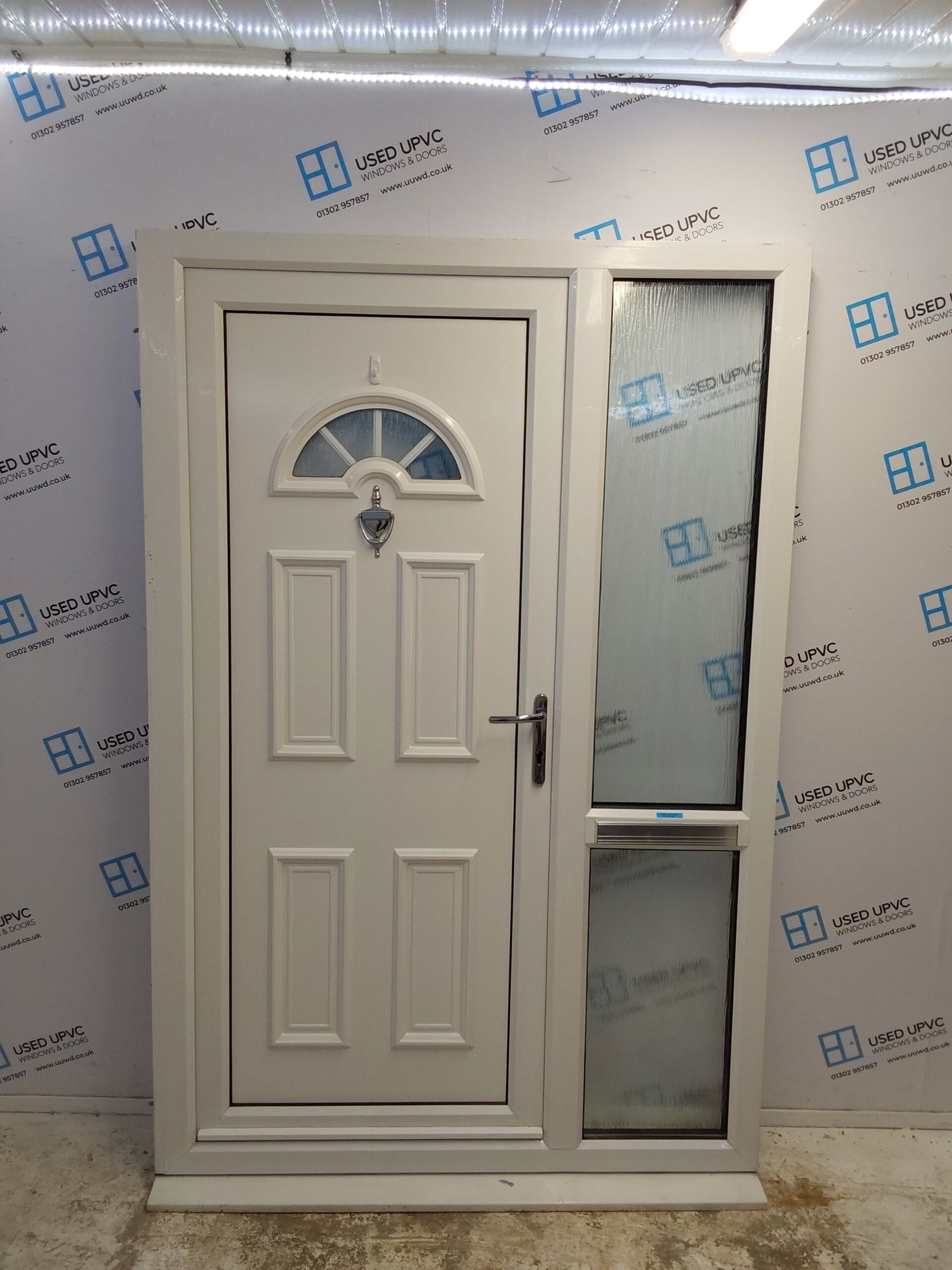 Used White Upvc Front Door And Side Panel 1370mm x 2080mm (Reduce To ...