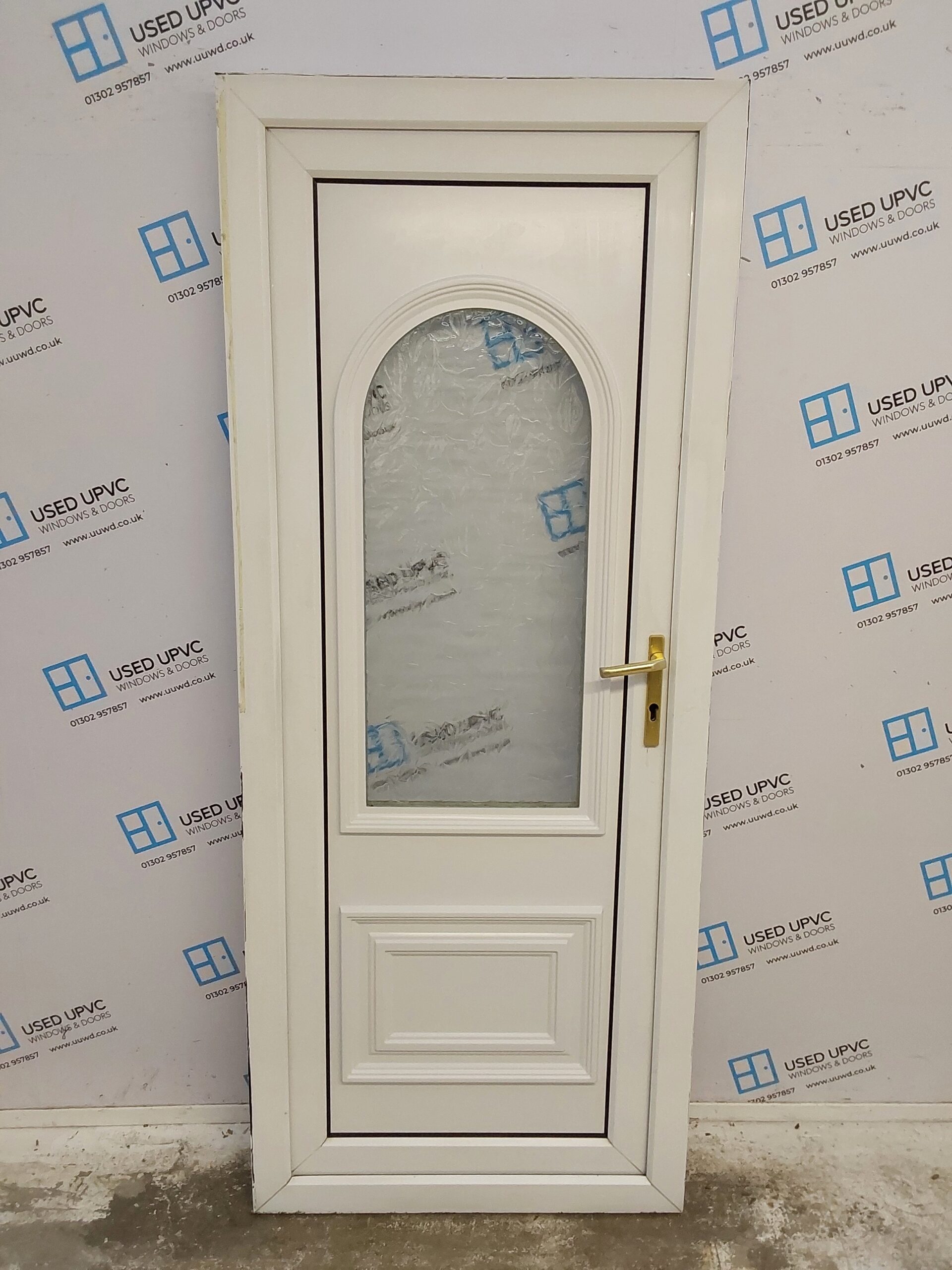 Used White Upvc Back Door 845mm x 2060mm 0242 | Used UPVC Windows & Doors