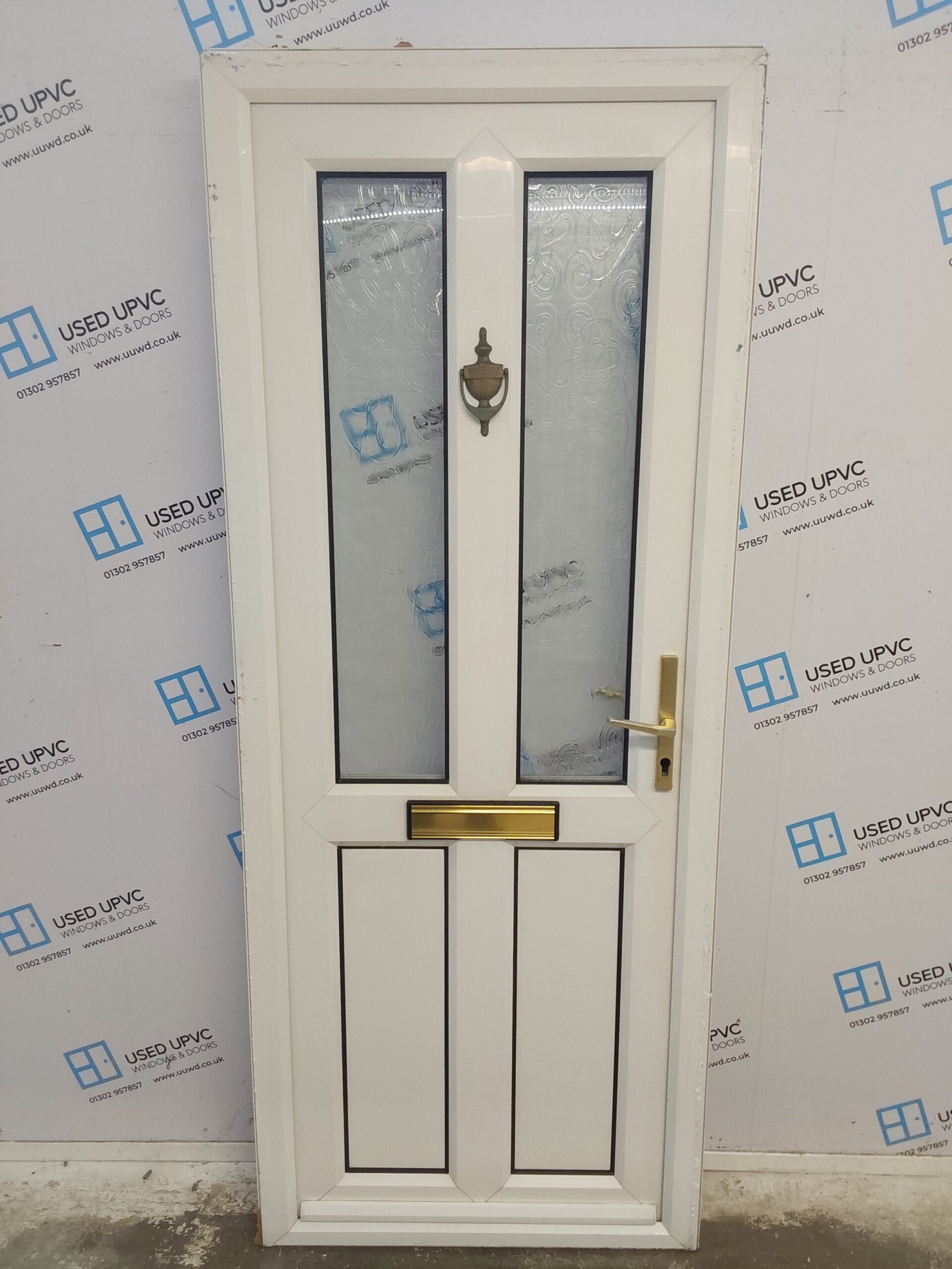 Used White Upvc Front Door 820mm x 2045mm C8D22 | Used UPVC Windows & Doors
