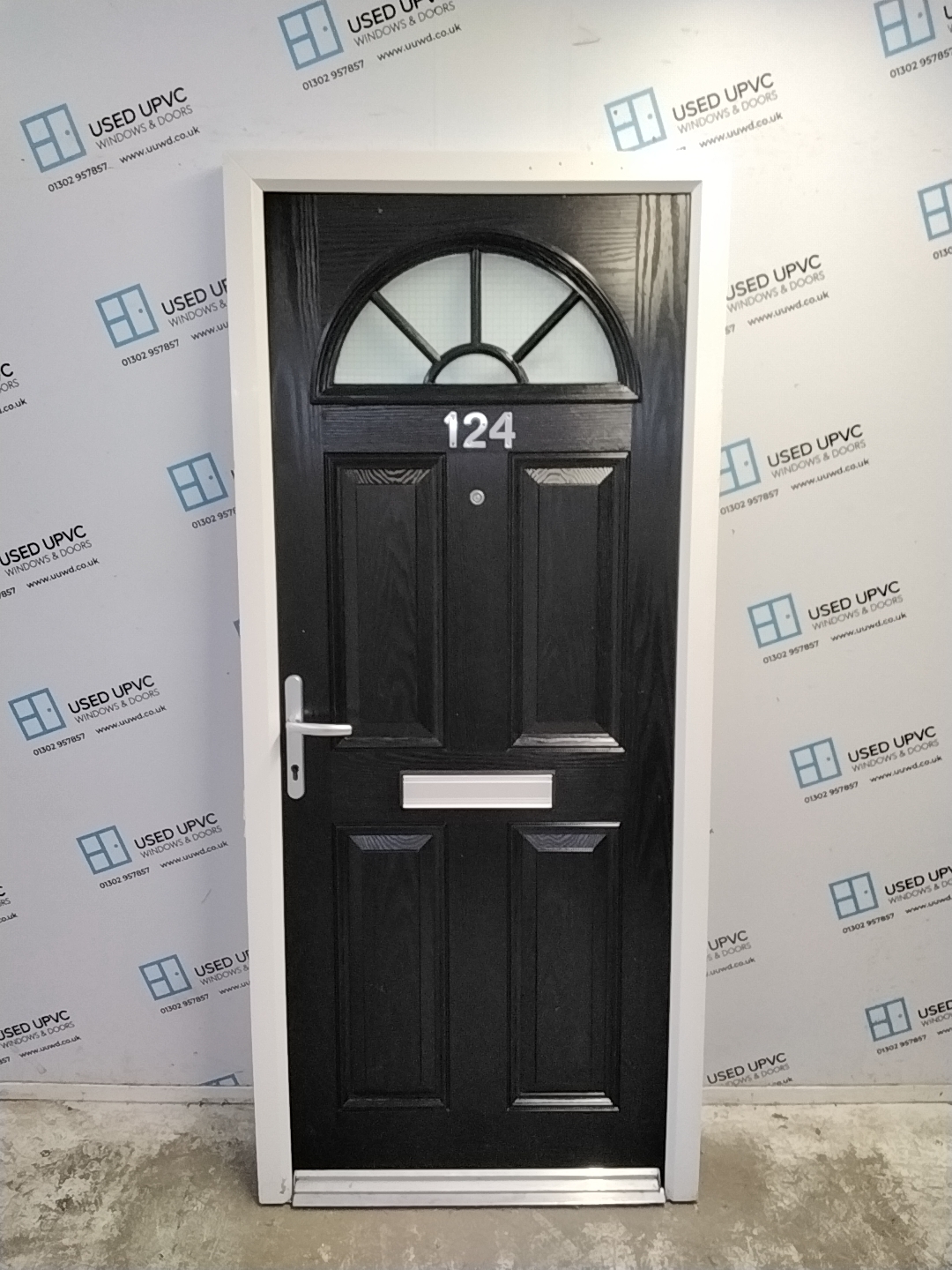 Used Black Composite Front Door 890mm x 2015mm 0691 | Used UPVC Windows ...